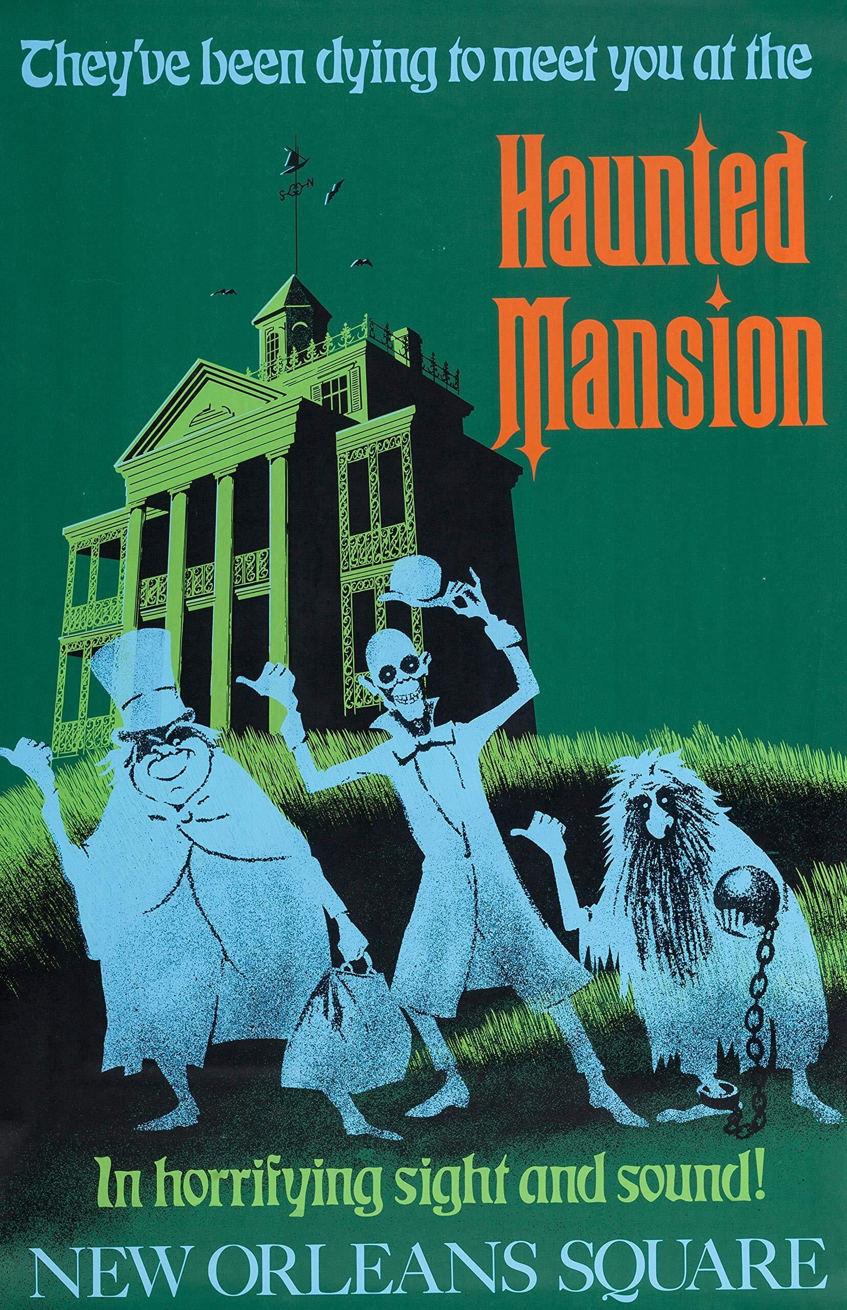 Haunted Mansion Poster Vintage New Orleans Square Ride Reproduction ...