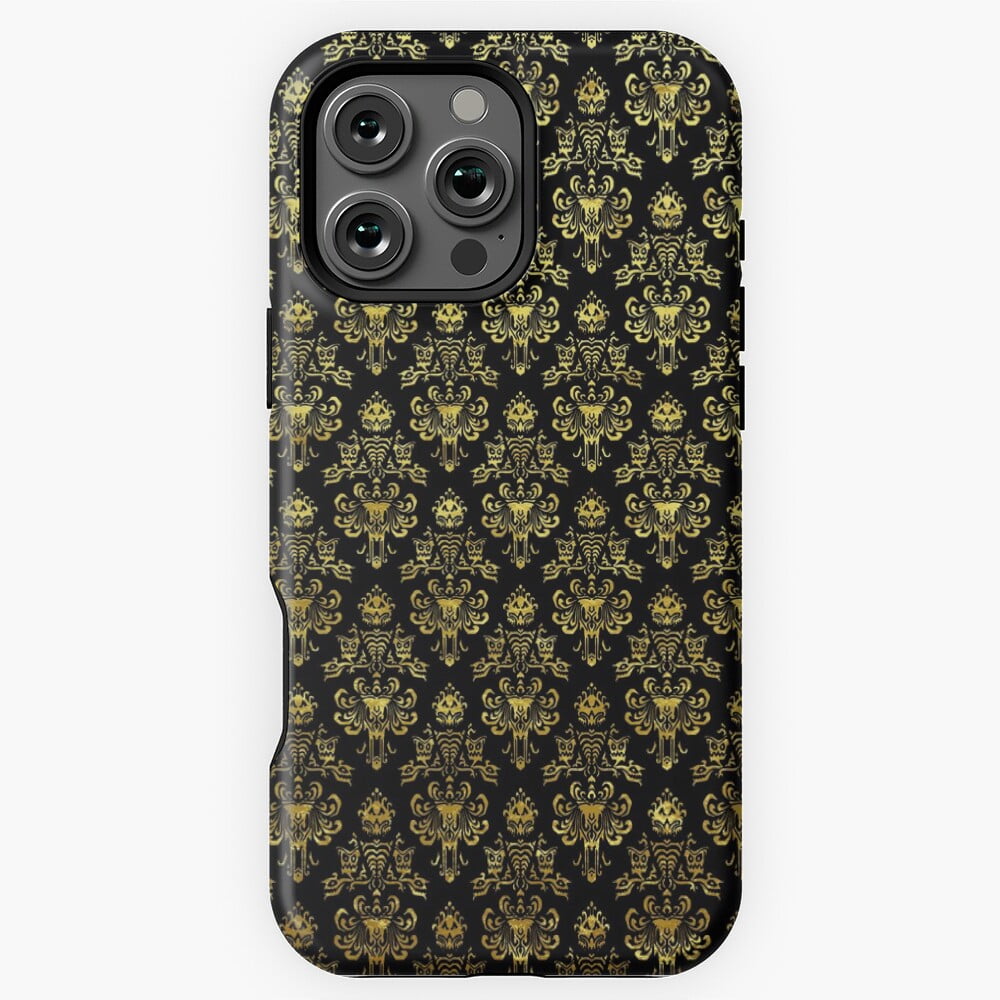 Haunted Mansion Wallpaper Black Phone Case for iPhone 16 15 14 13 12 11 ...