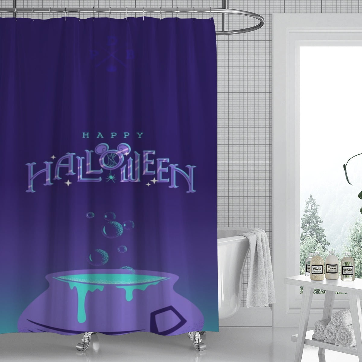 Haunted Mansion shower curtain presents a beloved design, is waterproof ...