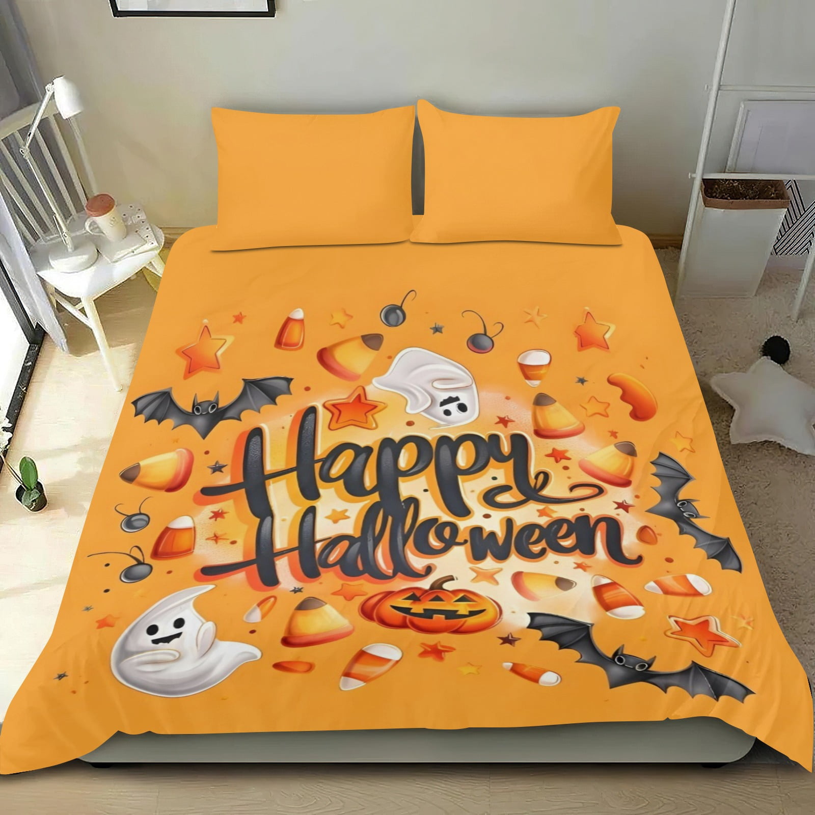 Haunted Of Mansion Themed Bed Sheet Set Three Piece Set 53x79 Inches ...