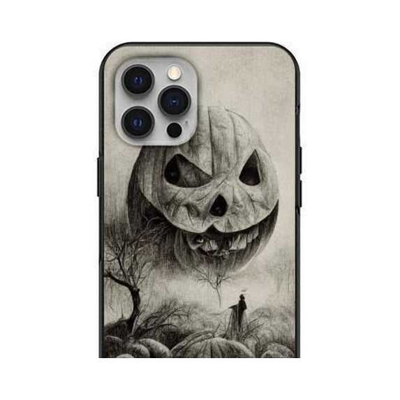 Haunted Pumpkin Patch Autumn Night Scene for iPhone 17 11 12 13 14 15 ...