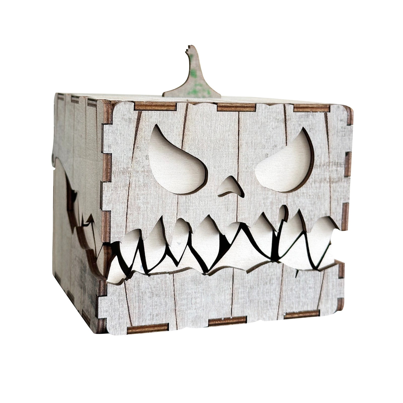 Haunted Treasure Chest - Wooden Jack-O'-Lantern Storage Box Halloween ...