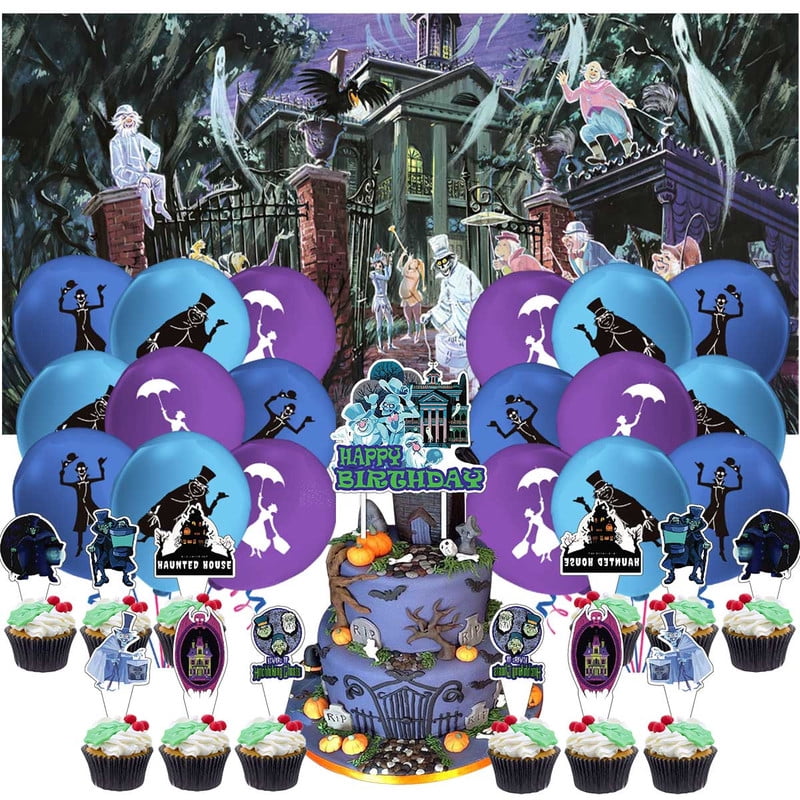 Haunted of Mansion Party Supplies Banner Latex Balloons Decor Backdrop ...