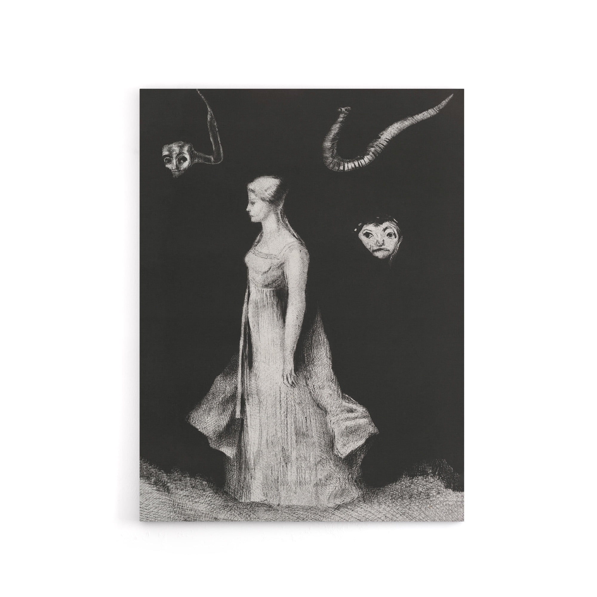 Haunting Ghostly Female Figure Redon Vintage Canvas Wall Art 18X24 ...
