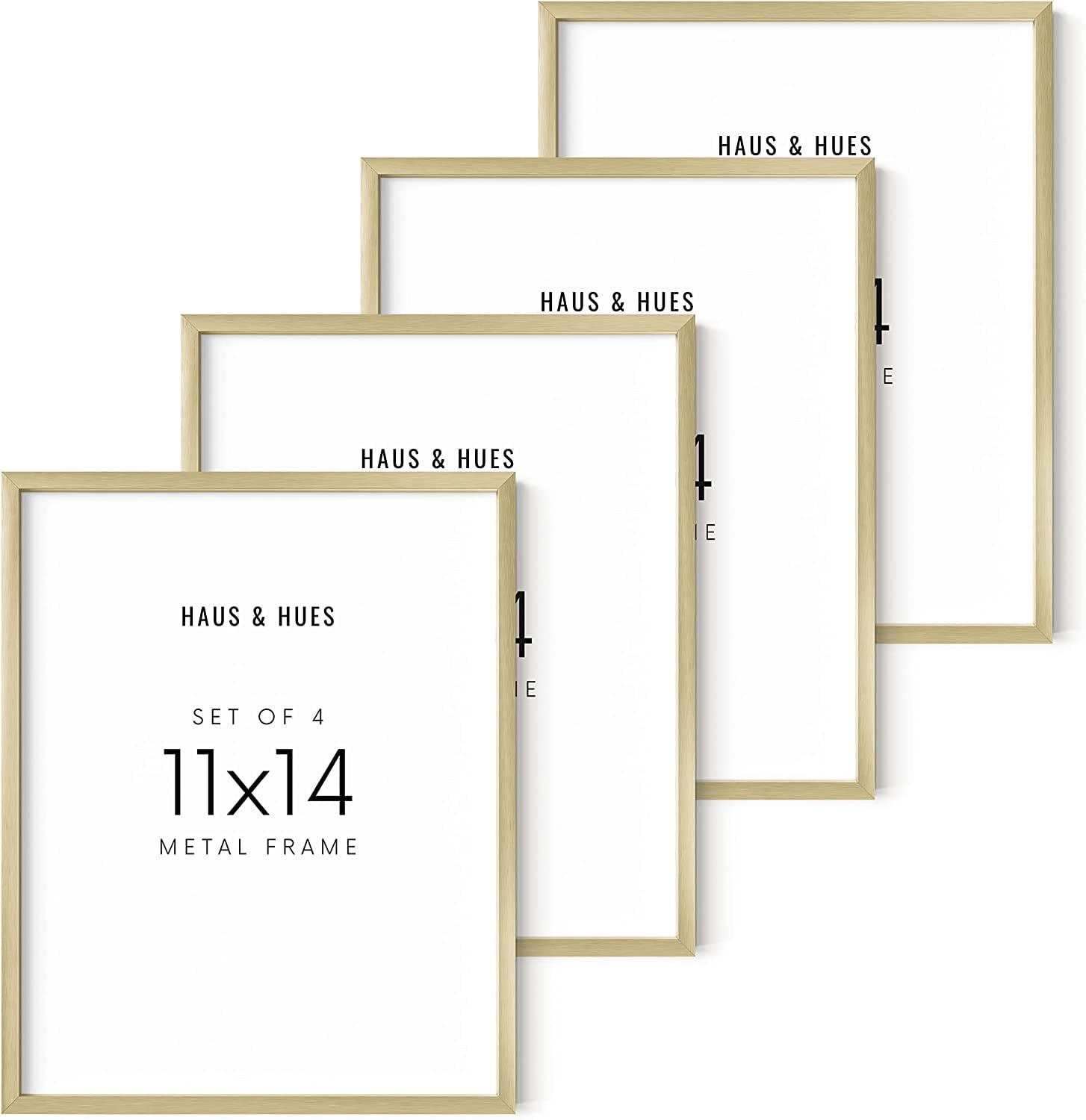 Haus and Hues 11x14 Gold Picture Frames - Set of 4 Gold Photo Frames ...