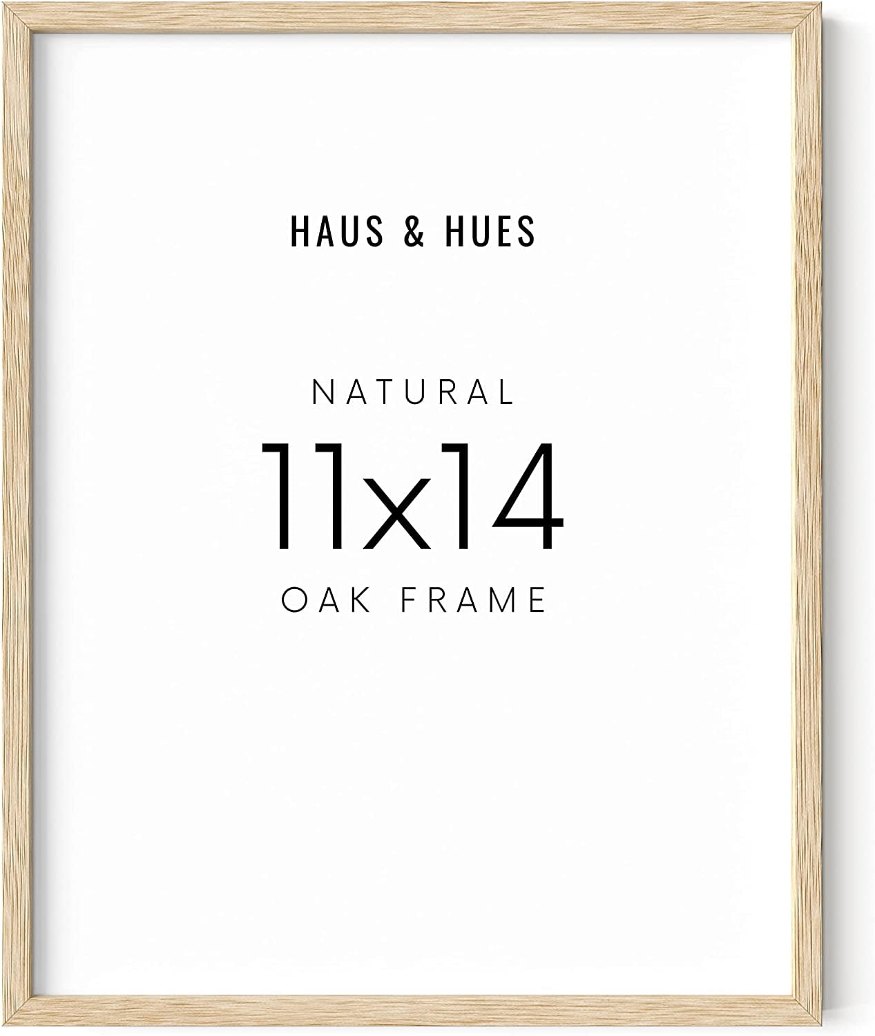 Haus and Hues 11x14 Natural Oak Wood Picture Frame - Versatile Wall or ...