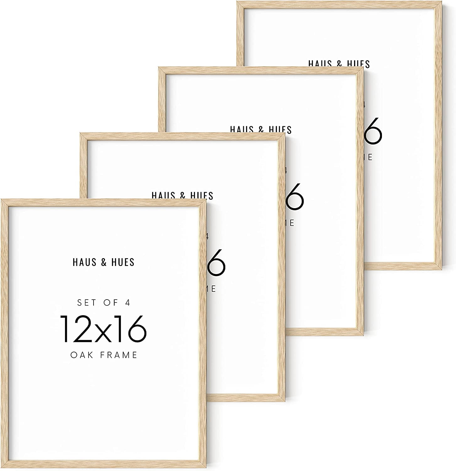 Haus and Hues 12"x16" Beige Oak Wood Picture Frame Set of 4 - 12x16 ...