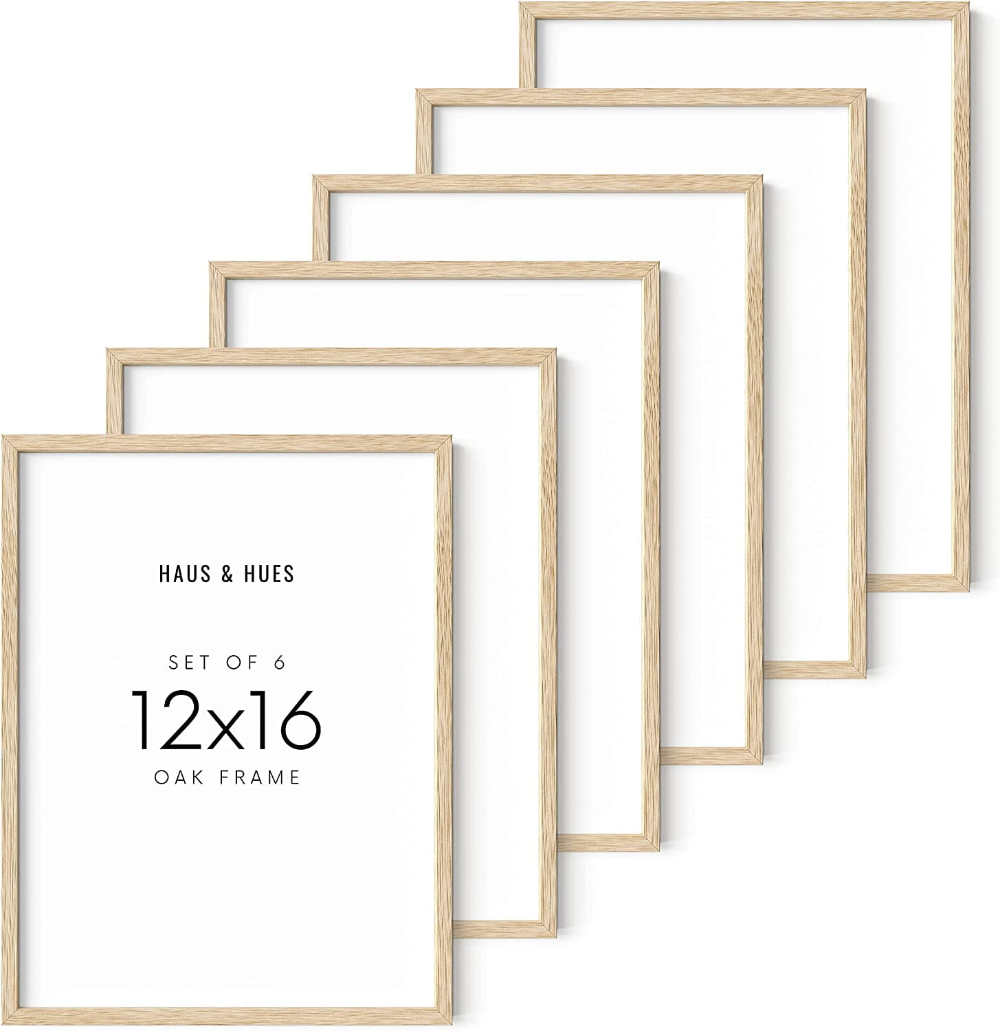 Haus and Hues 12"x16" Beige Oak Wood Picture Frame Set of 6 - 12x16 ...