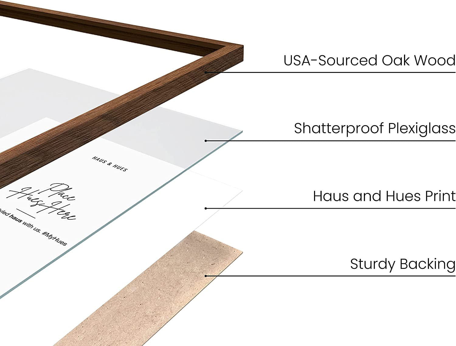 Haus and Hues 12x18 Walnut Oak Wood Picture Frames Set of 25 - Premium ...