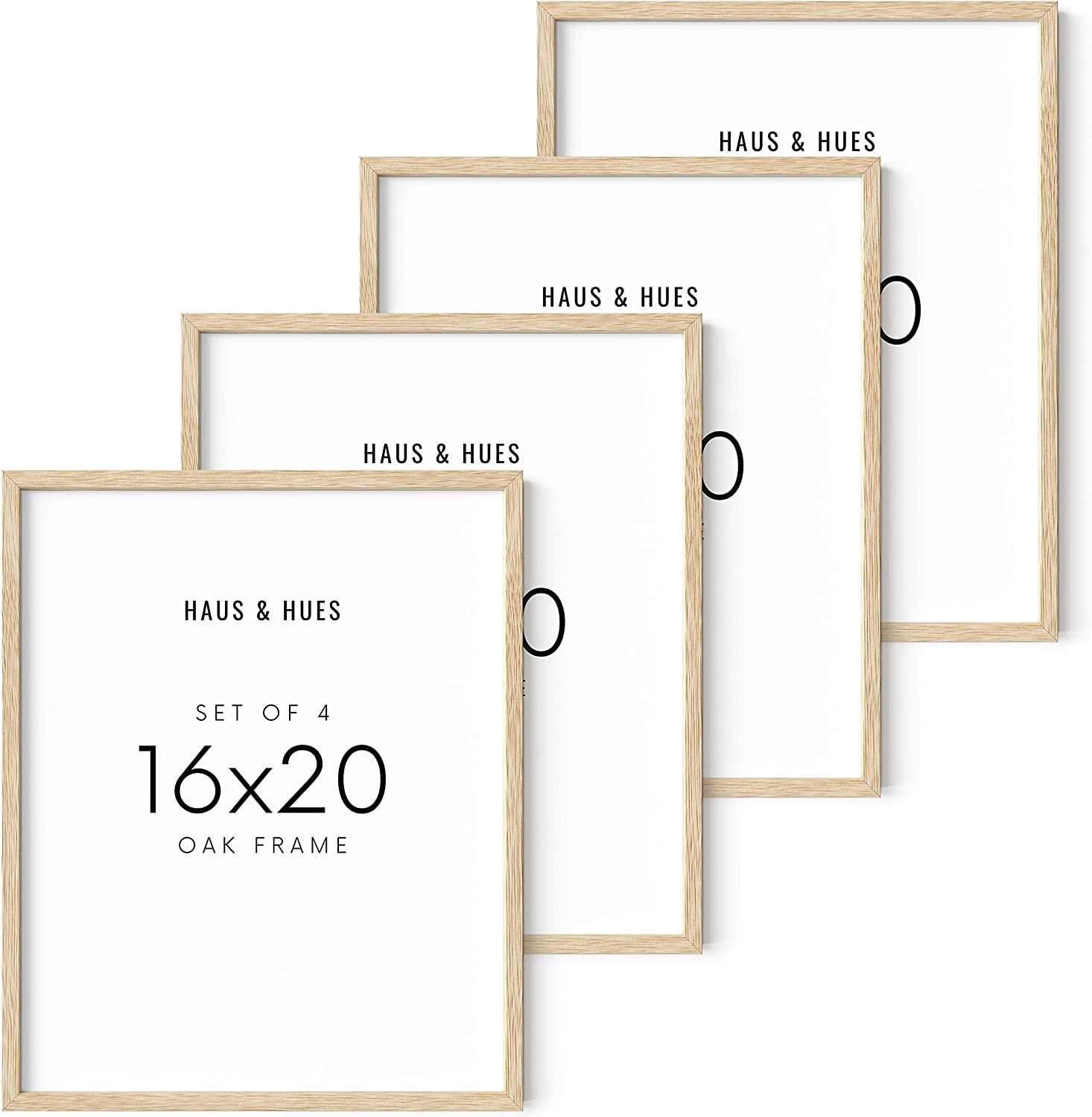 Haus and Hues 16"x20" Beige Oak Wood Picture Frame Set of 4 - 16x20 ...