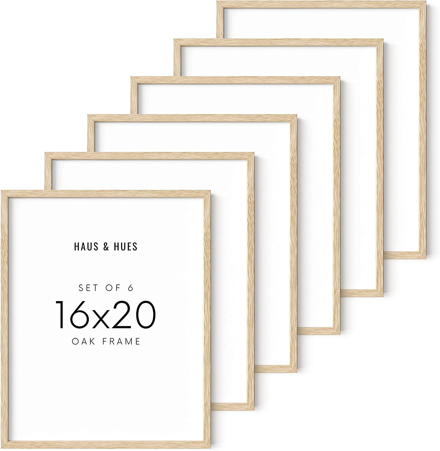 Haus and Hues 16"x20" Beige Oak Wood Picture Frame Set of 6 - 16x20 ...