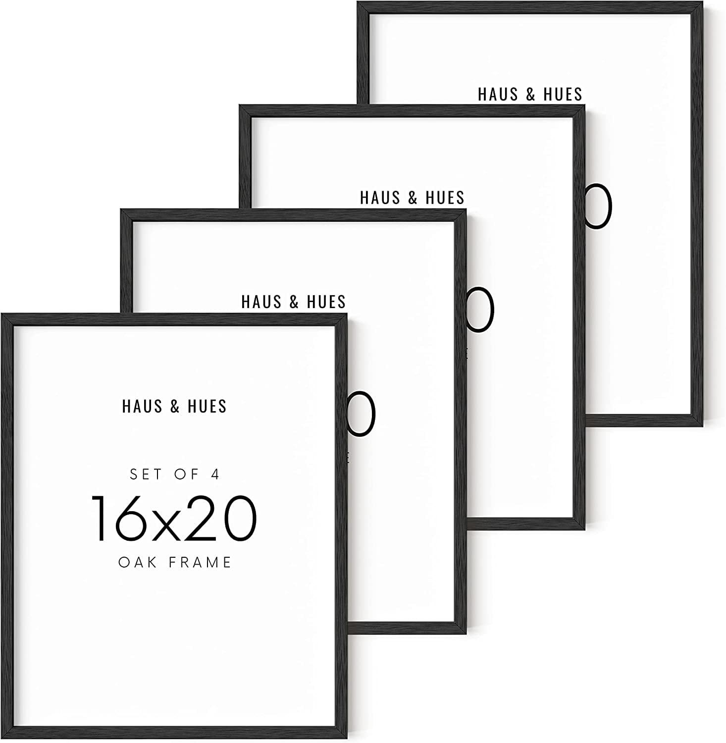 Haus and Hues 16"x20" Black Oak Wood Frames Set of 4 - 16x20 Picture ...