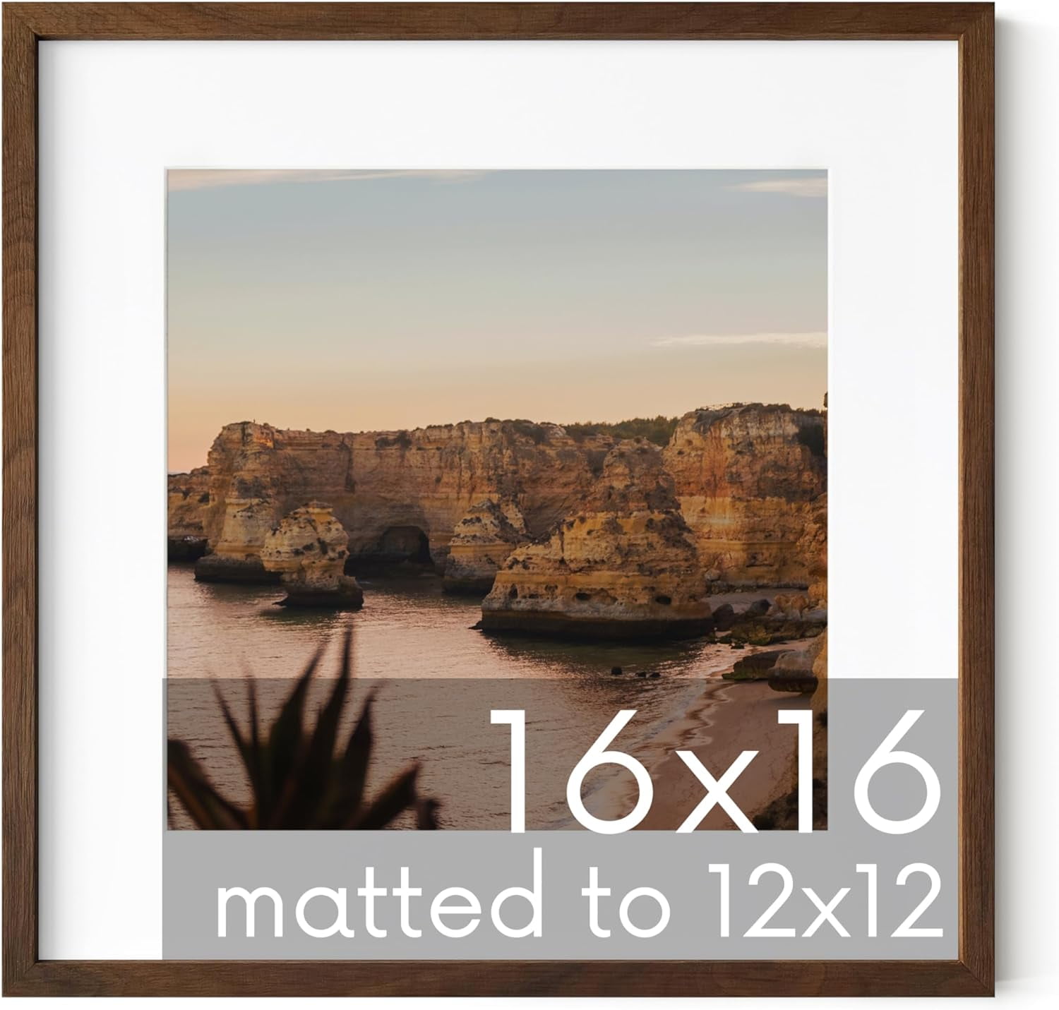 Haus and Hues 16x16 Frame Matted to 12x12 -Square Picture Frame set of ...