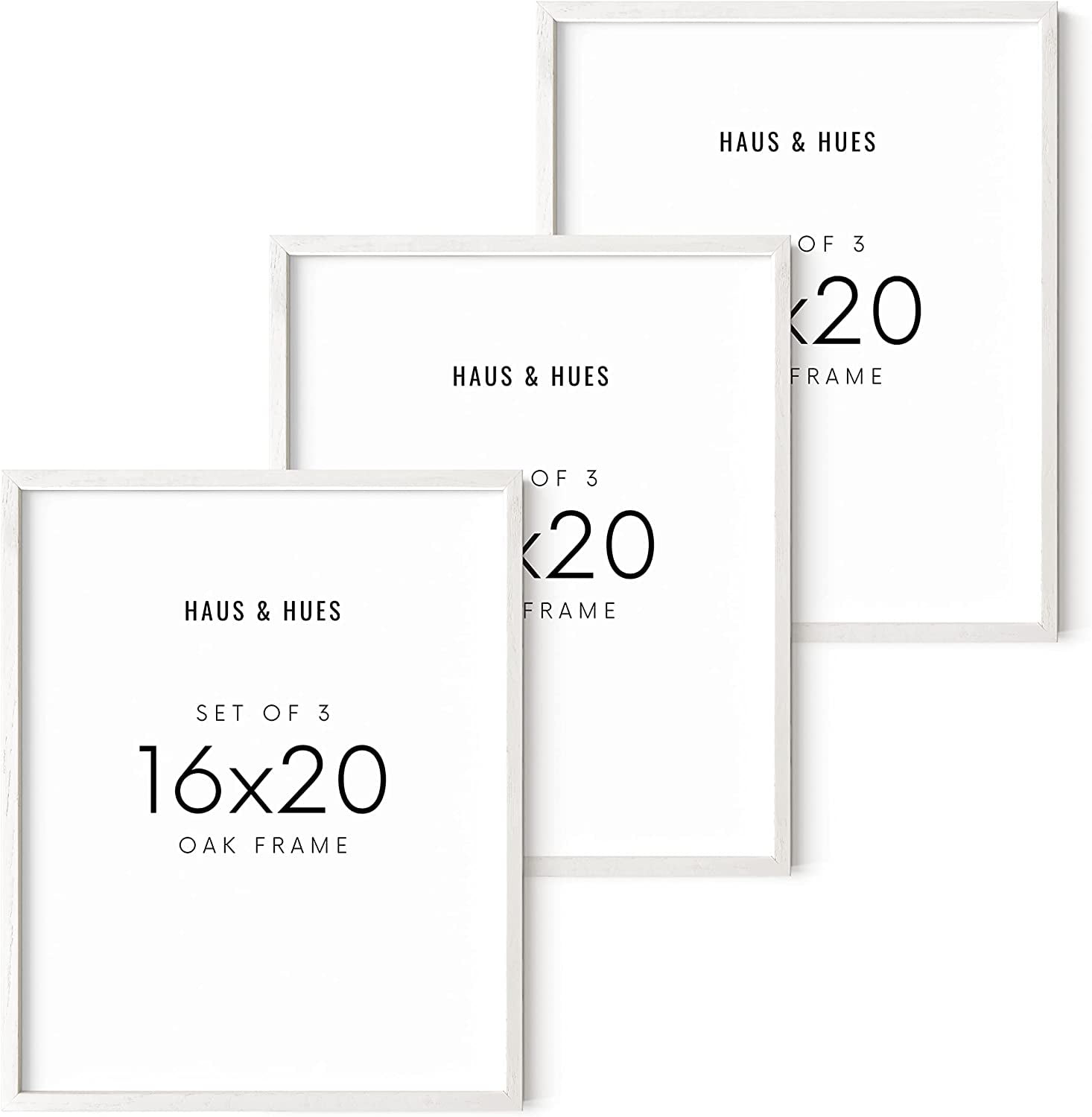 Haus and Hues 16x20 Frames Set of 3 - White Picture Frames Pack Poster ...
