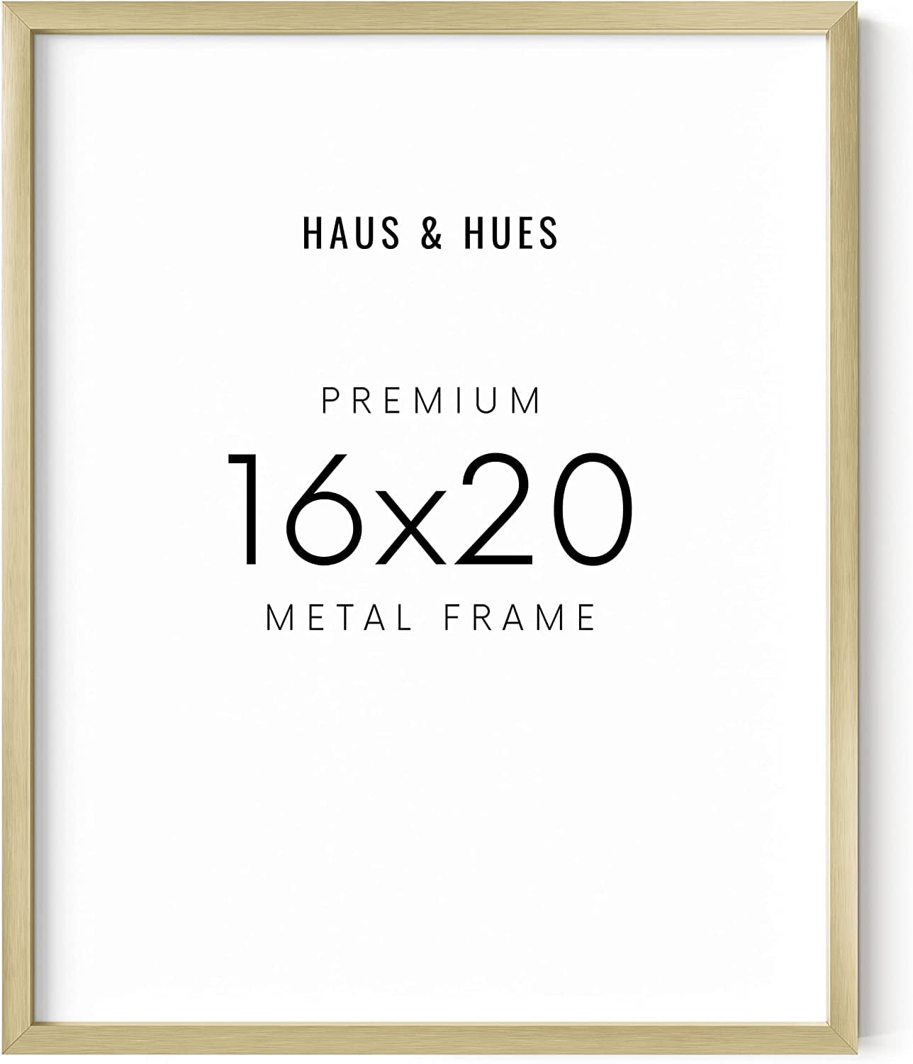 Haus and Hues 16x20 Gold Picture Frame - Set of 1 Picture Frame Metallic 16x20 Poster Frames for ...