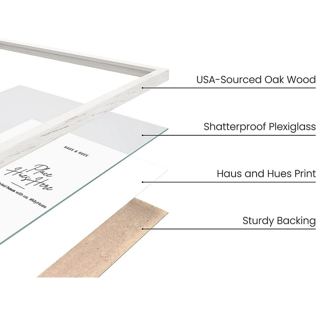 Haus and Hues 20x30 White Oak Wood Picture Frames Set of 15 - Premium ...