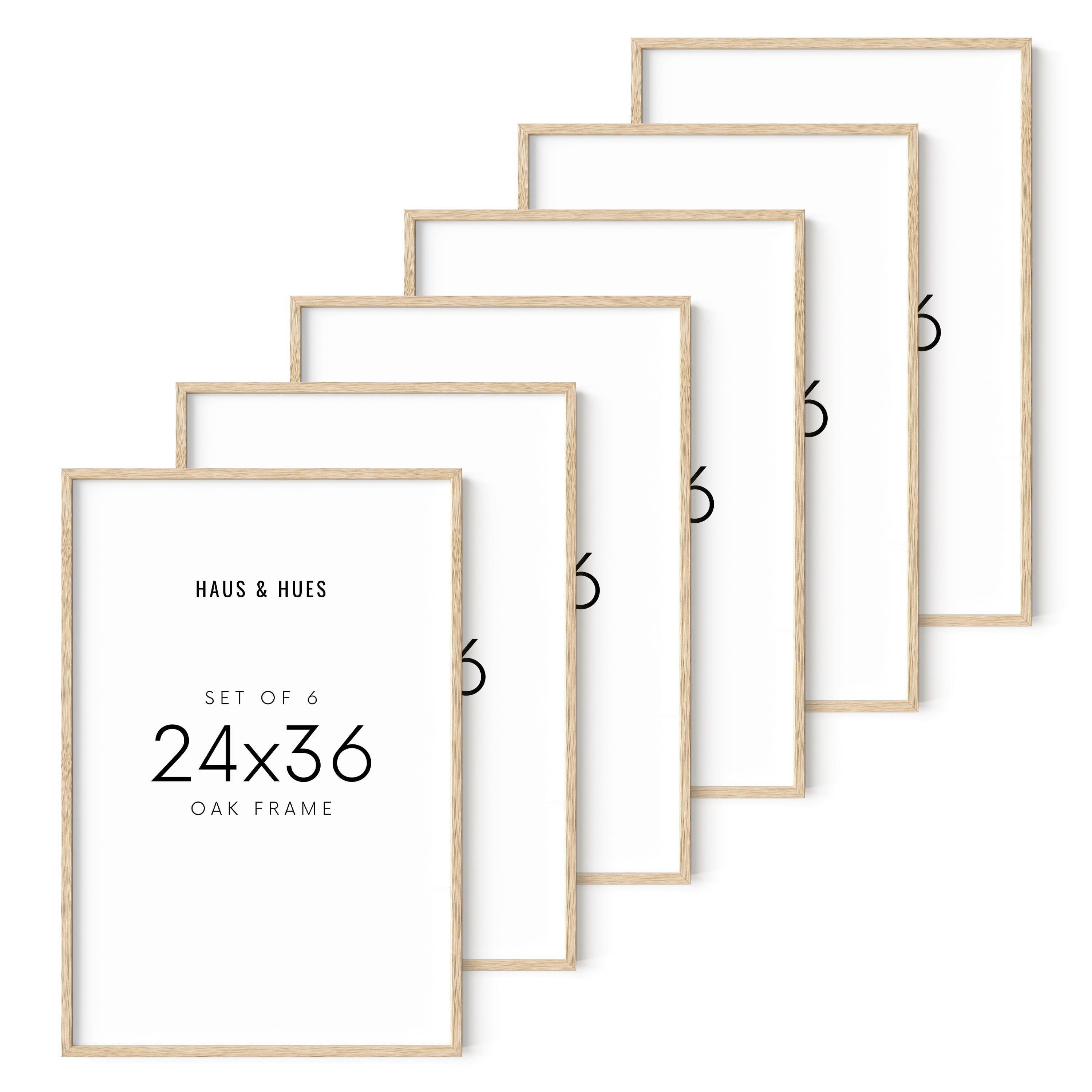 Haus and Hues 24x36 Beige Oak Wood Frames Set of 6 for Walls, Poster ...