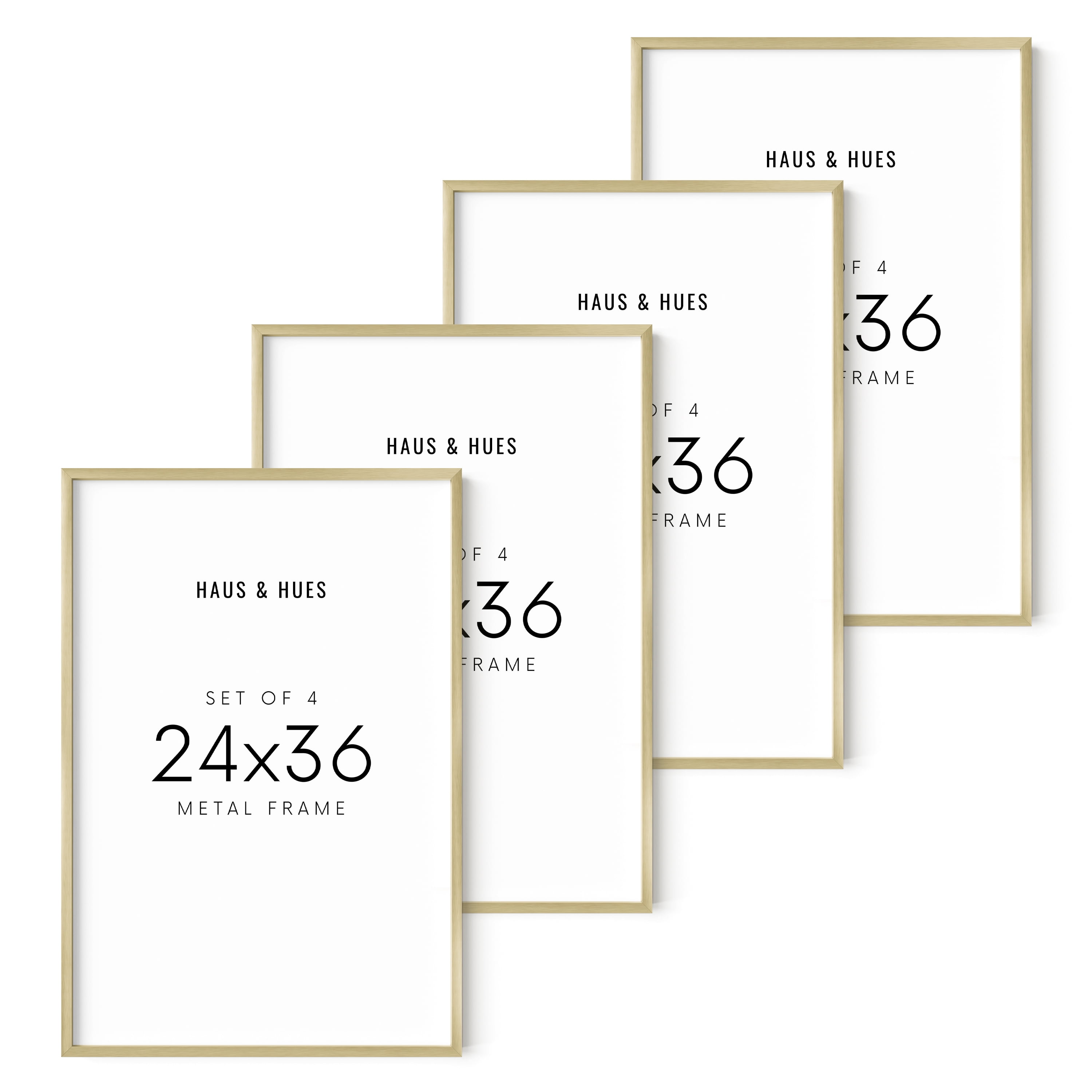 Haus and Hues 24x36 Gold Picture Frames - Set of 4 24 by 36 Poster ...