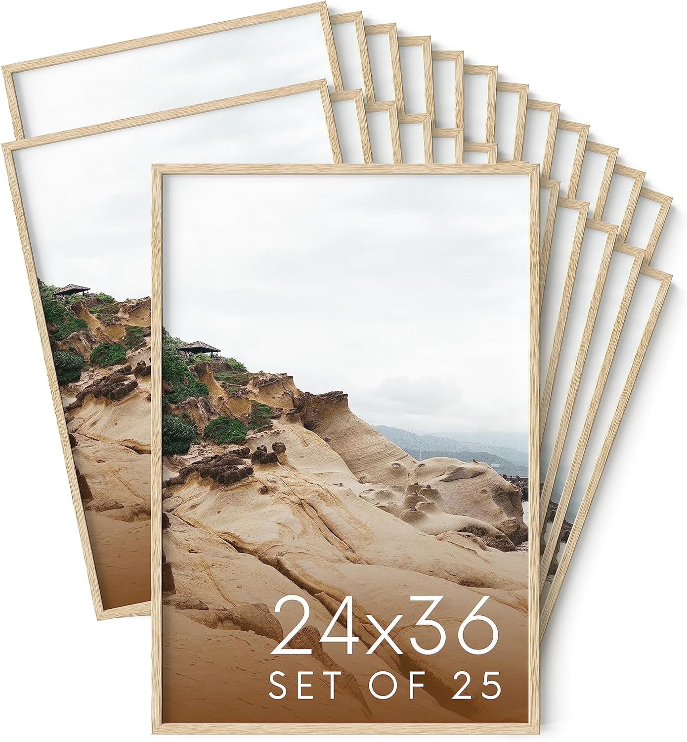 Haus and Hues 24x36 Natural Oak Wood Picture Frames Set of 25 - Premium ...