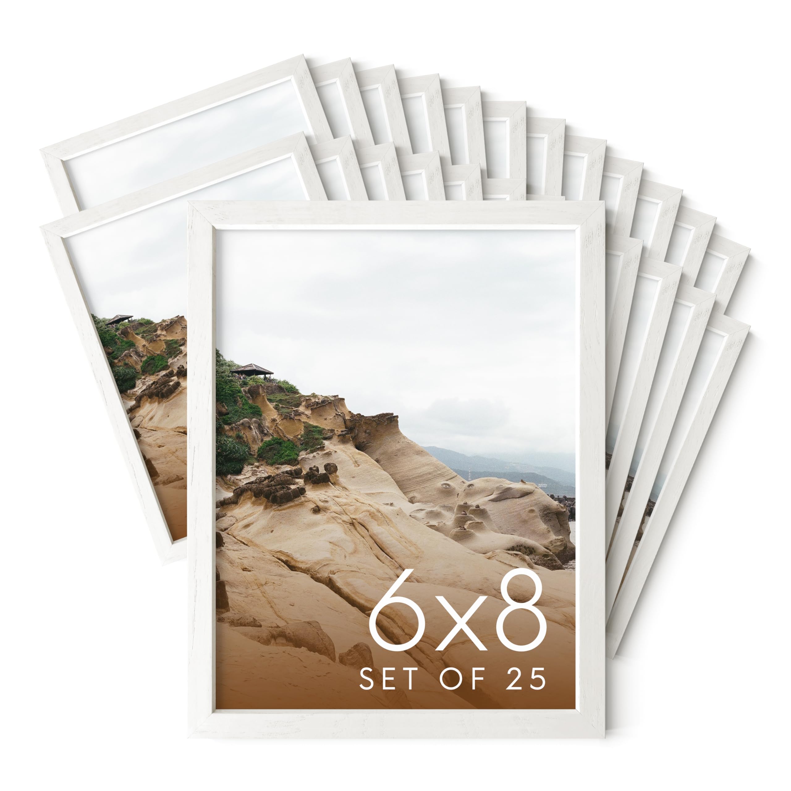Haus and Hues 6x8 White Oak Wooden Picture Frame - Set of 25 6x8 Poster ...