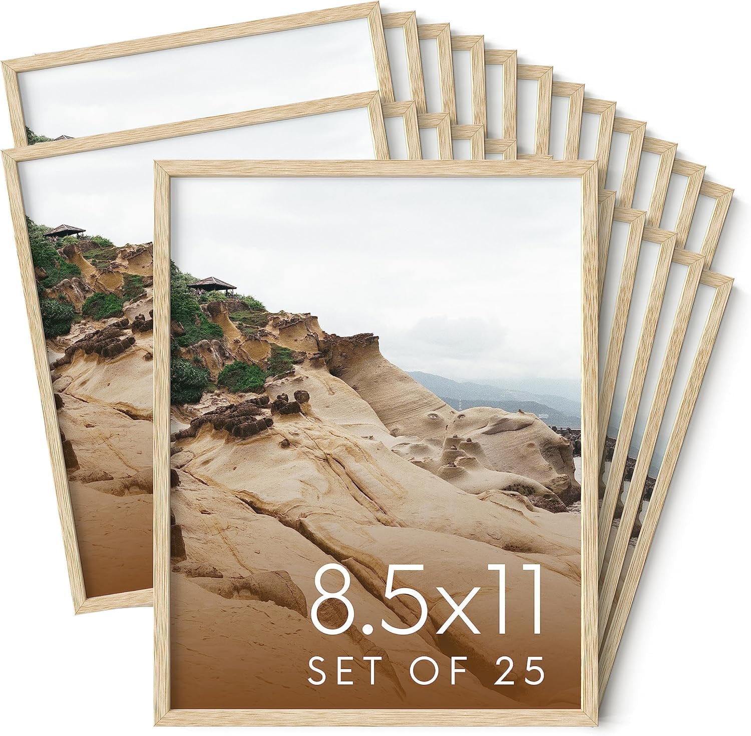 Haus and Hues 8.5x11 Natural Oak Wood Picture Frames Set of 25 ...