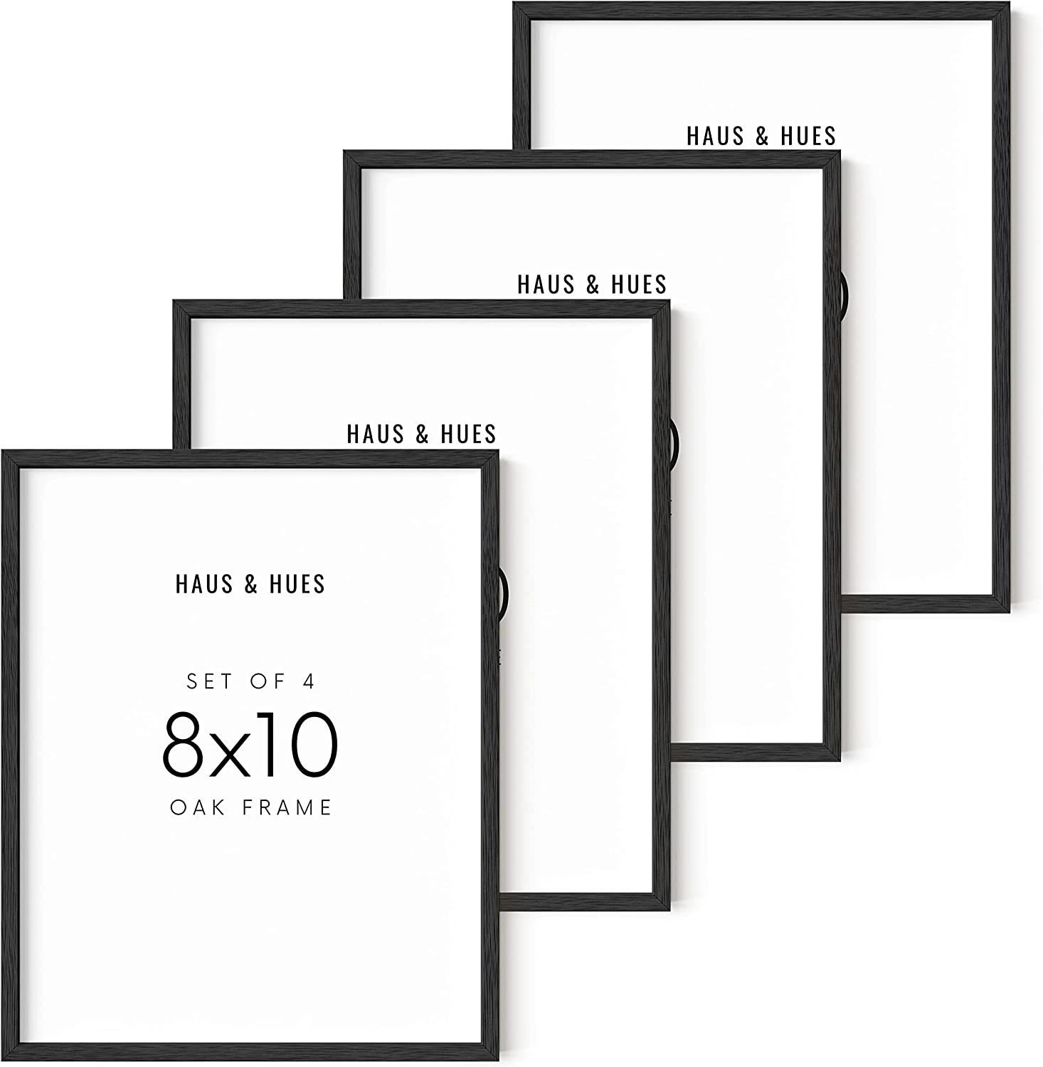 Haus and Hues 8"x10" Black Oak Wood Frames Set of 4 - 8x10 Poster Frame ...