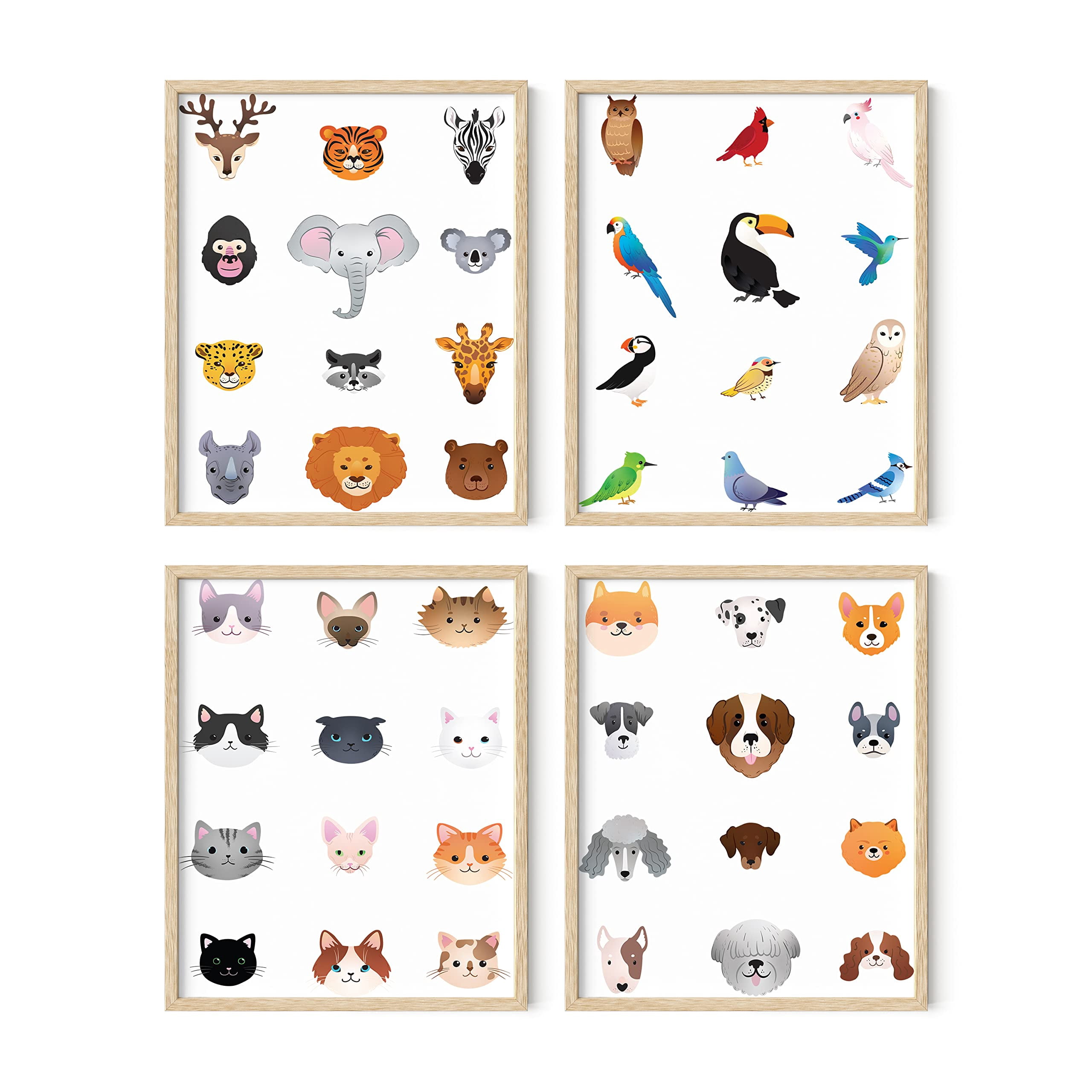 Haus and Hues Animal Nursery Art Prints - Set of 4 Baby Nursery Wall ...