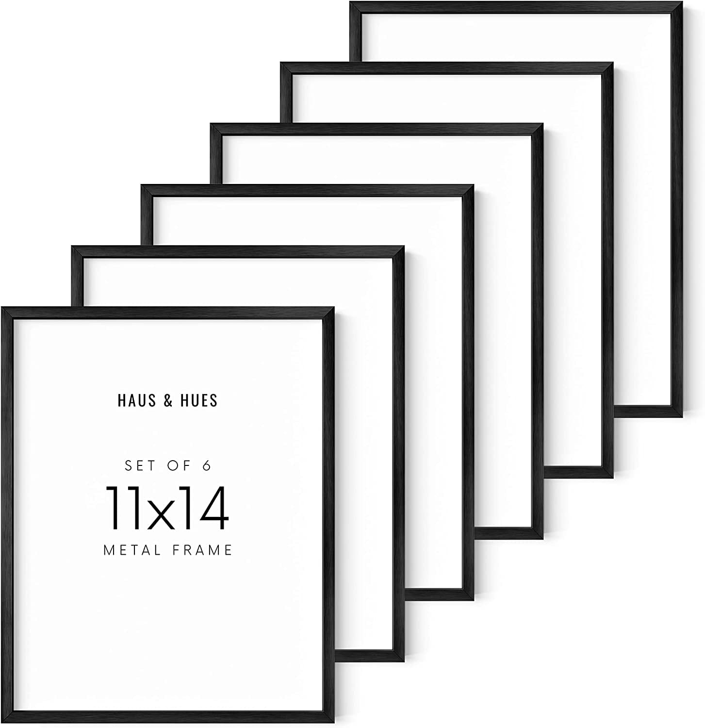 Haus and Hues Black Picture frames 11x14 - Set of 6, Gallery Wall Frame ...