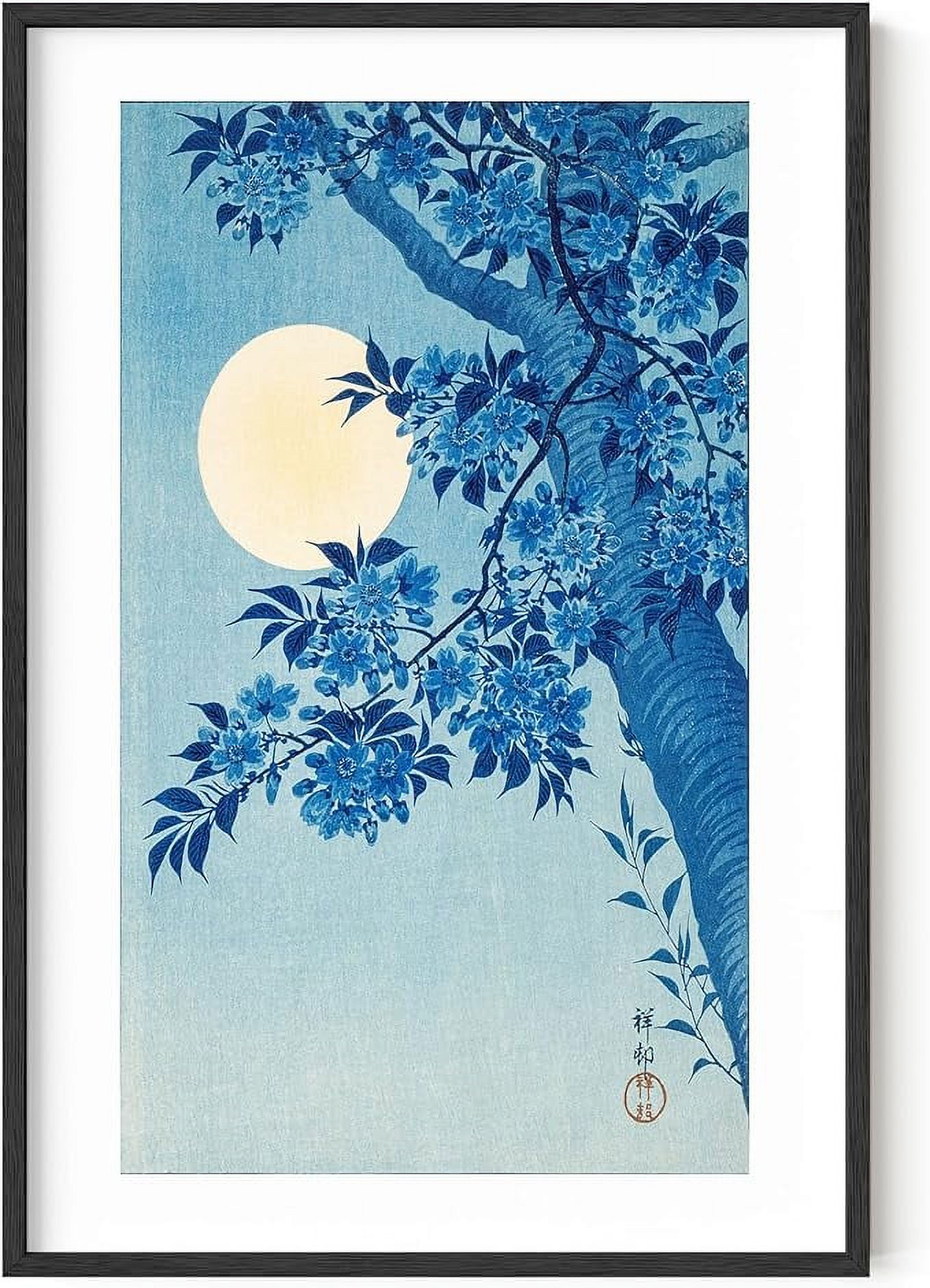 Haus and Hues Blue Posters - Japanese Japandi Traditional Blue Flower ...