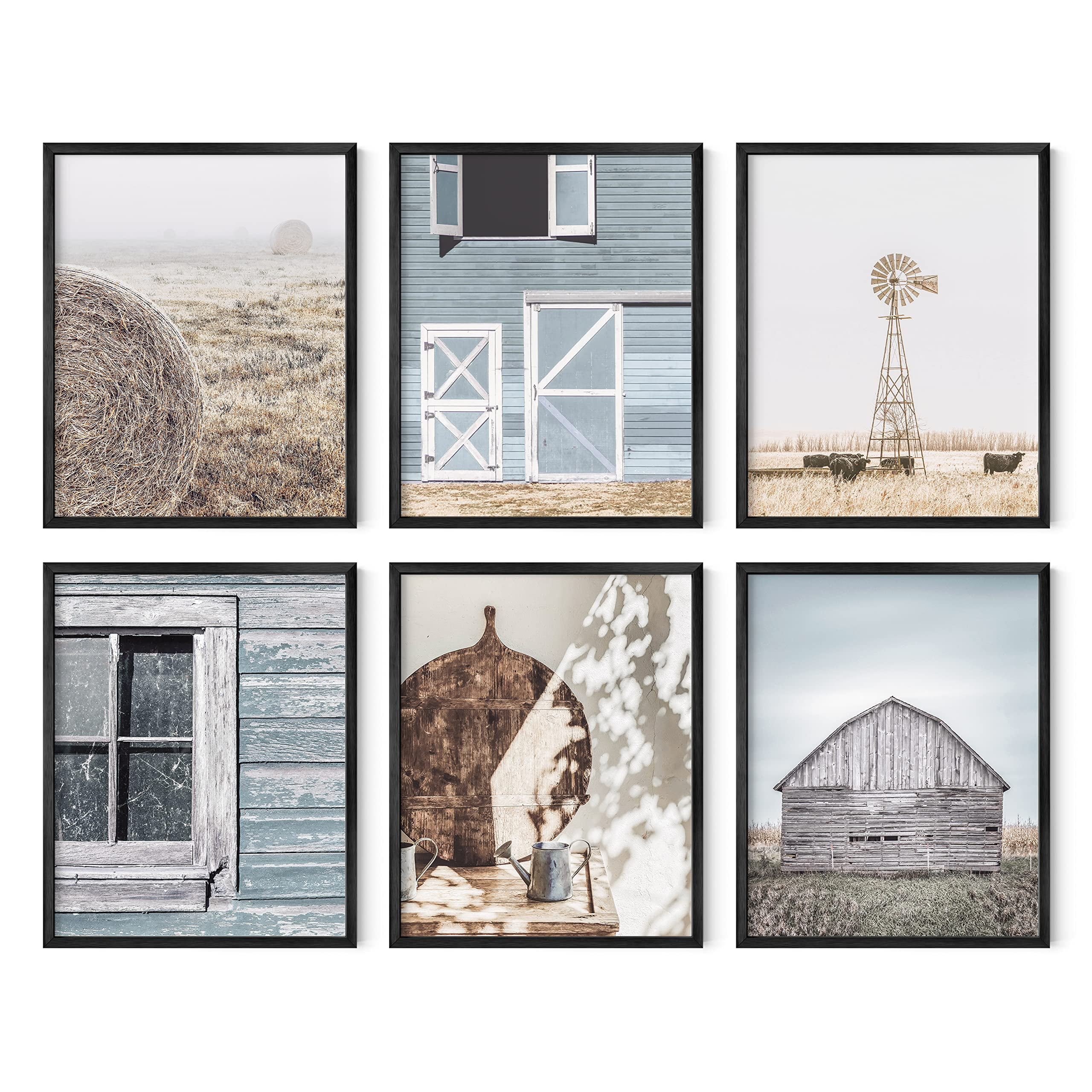 Haus and Hues Farmhouse Wall Art - Barn Prints Wall Art, Country Theme Wall Decor, Bathroom Art ...