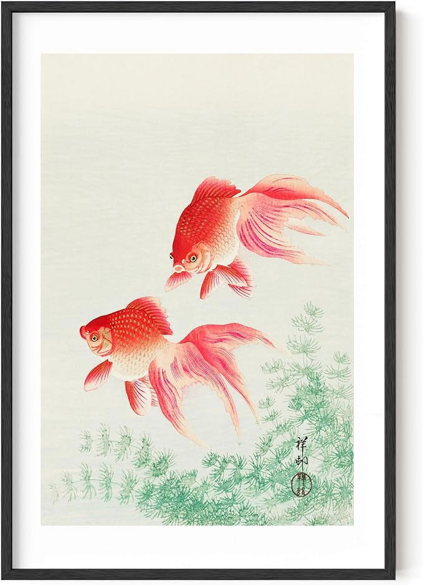 Haus and Hues Fish Poster Aesthetic Asian Art - Japanese Goldfish ...