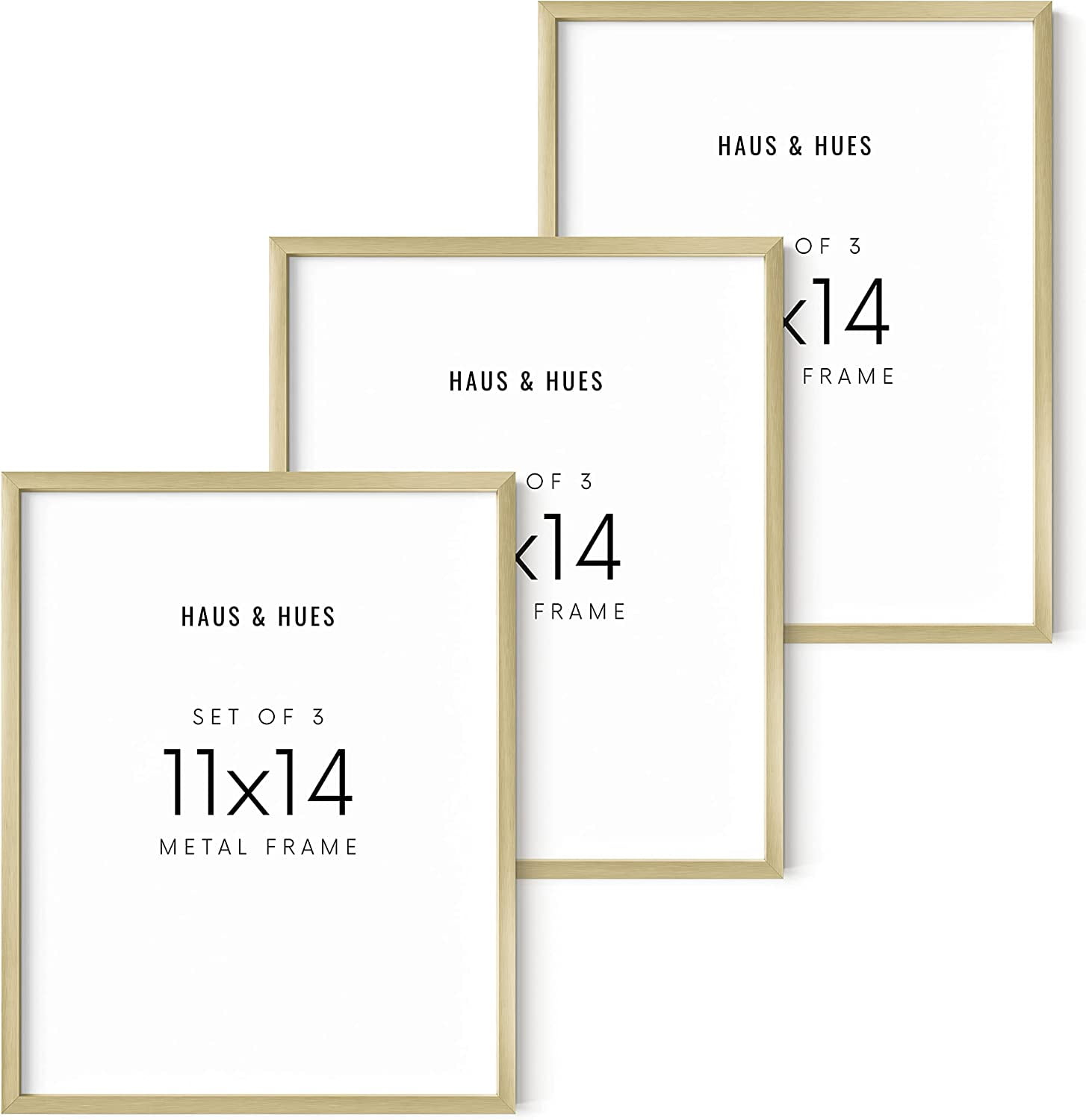 Haus and Hues 11x14 Set of 3 Gold Picture Frames - Aluminum, Gallery ...