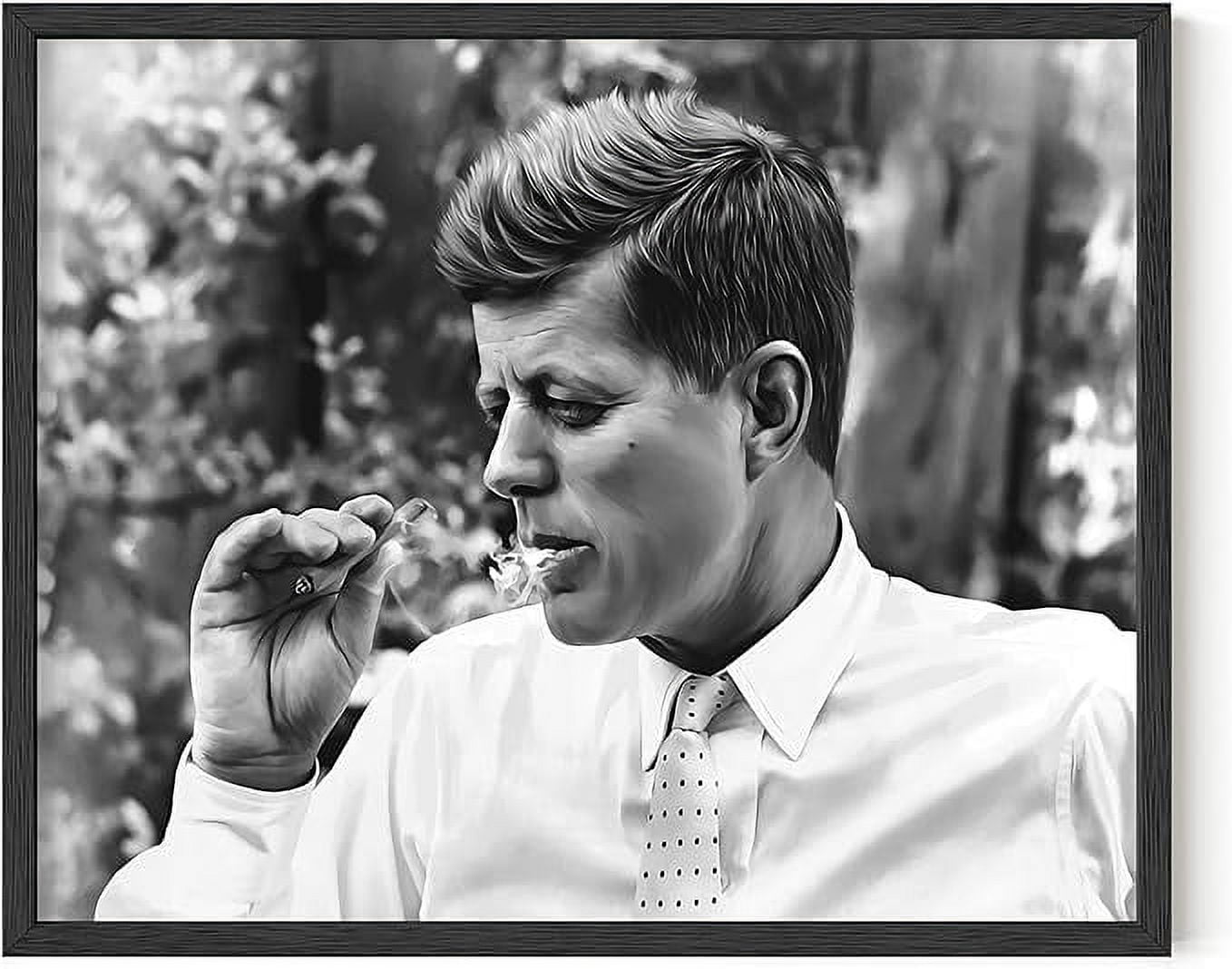 Haus and Hues JFK Smoking Wall Art for Men - Cool Posters for Guys ...