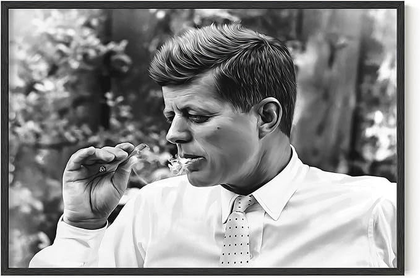 Haus and Hues JFK Smoking Wall Art for Men - Cool Posters for Guys ...