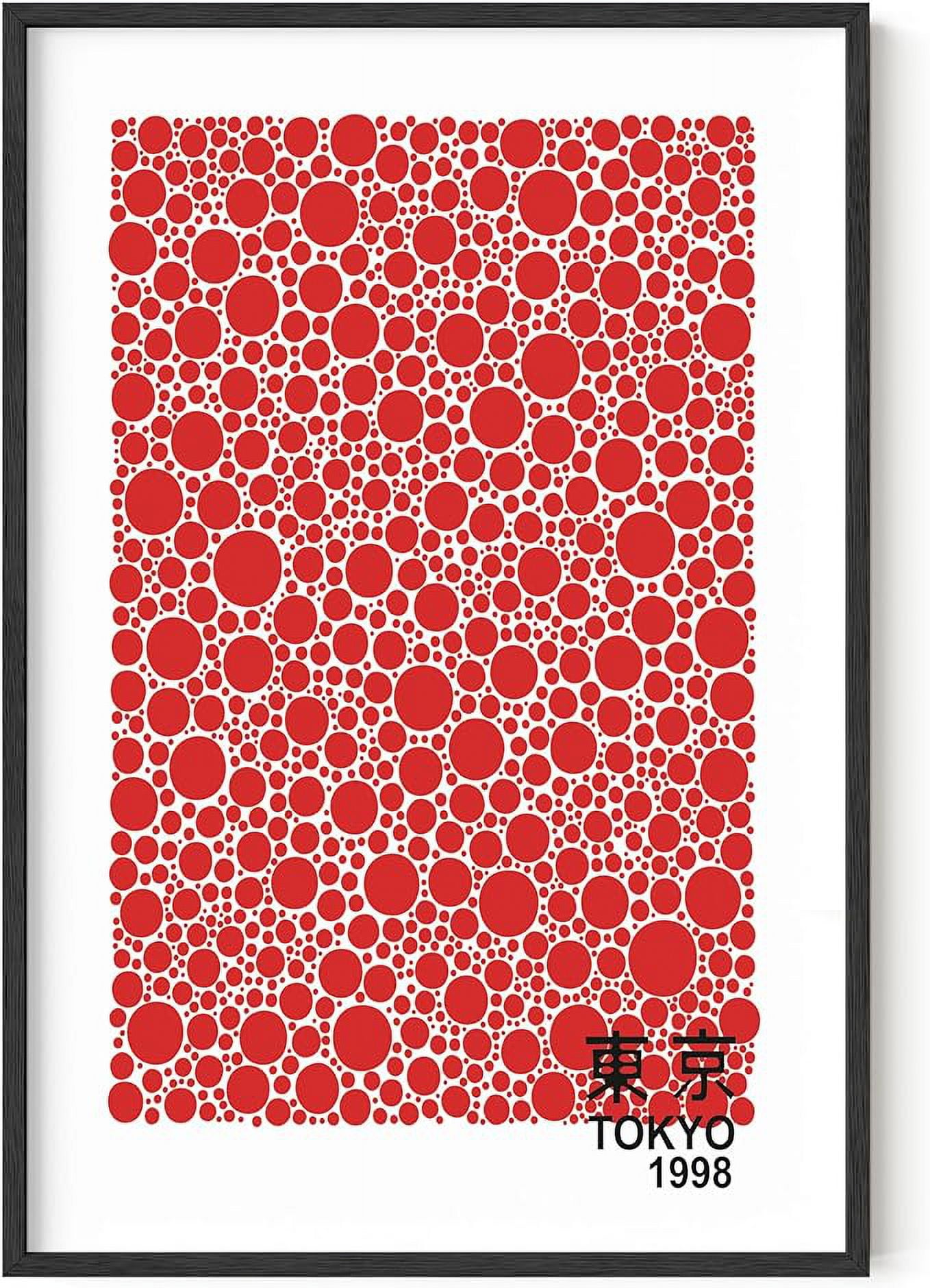 Haus and Hues Japandi Framed Posters - Red Japanese Yayoi Kusama ...