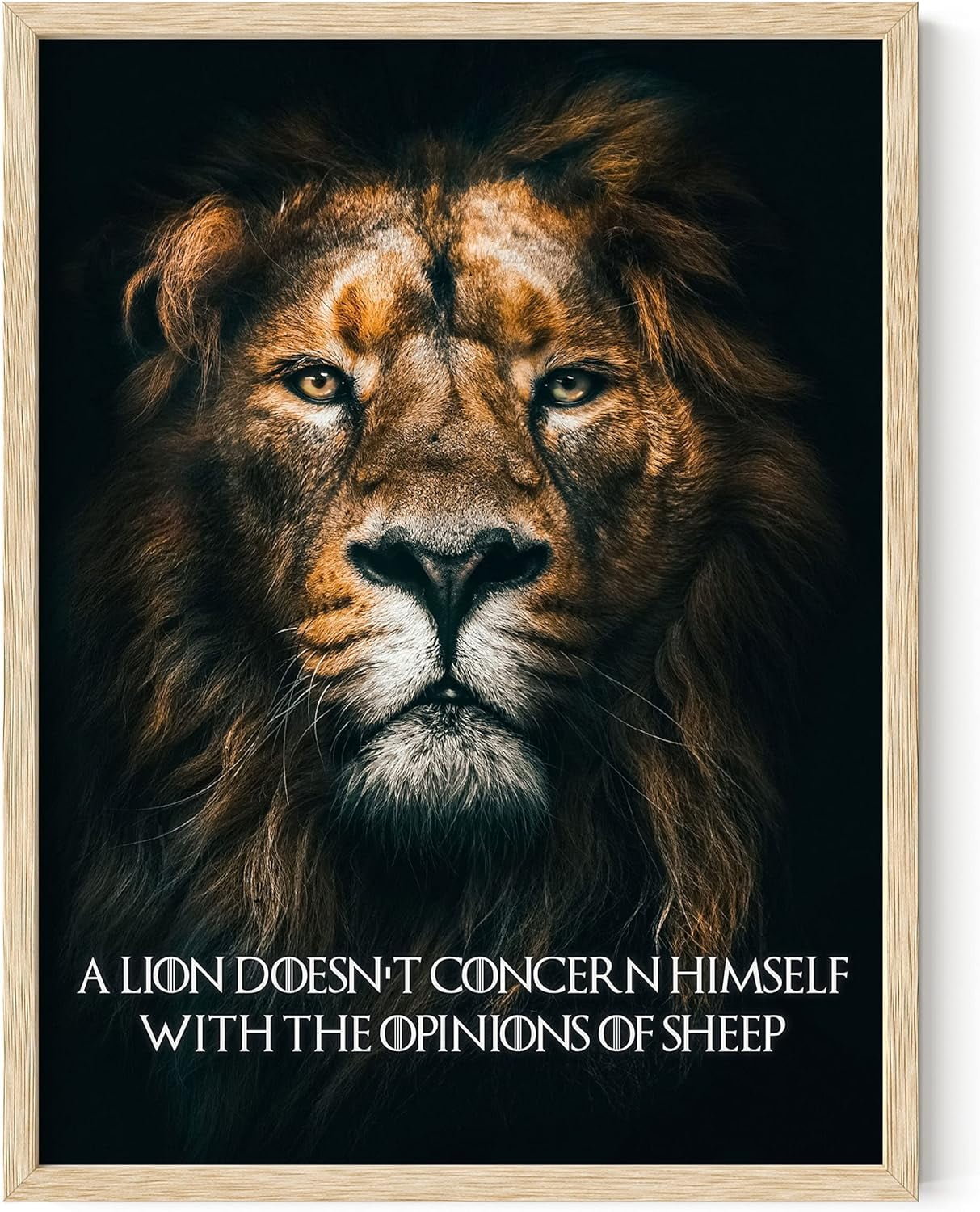 Haus Hues Lion Pictures Wall Decor Framed- Inspirational Quote Frames ...