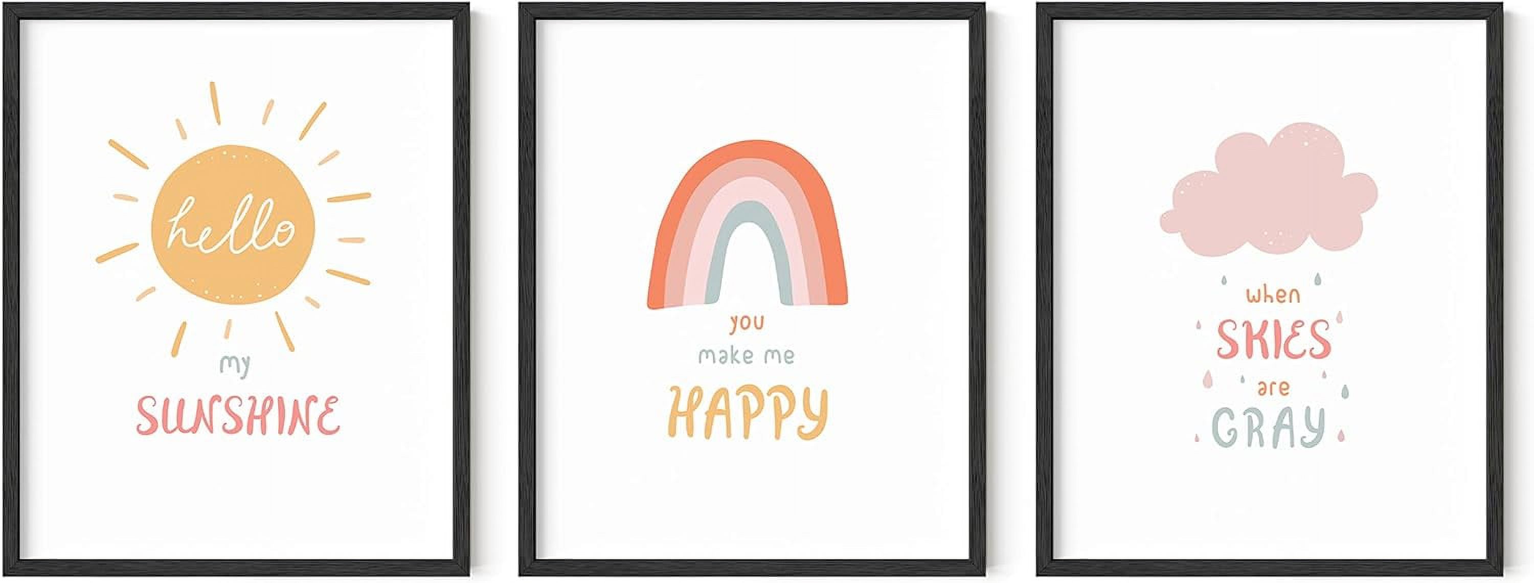Haus and Hues Nursery Posters and Rainbow Wall Decor - Set of 3 Rainbow ...