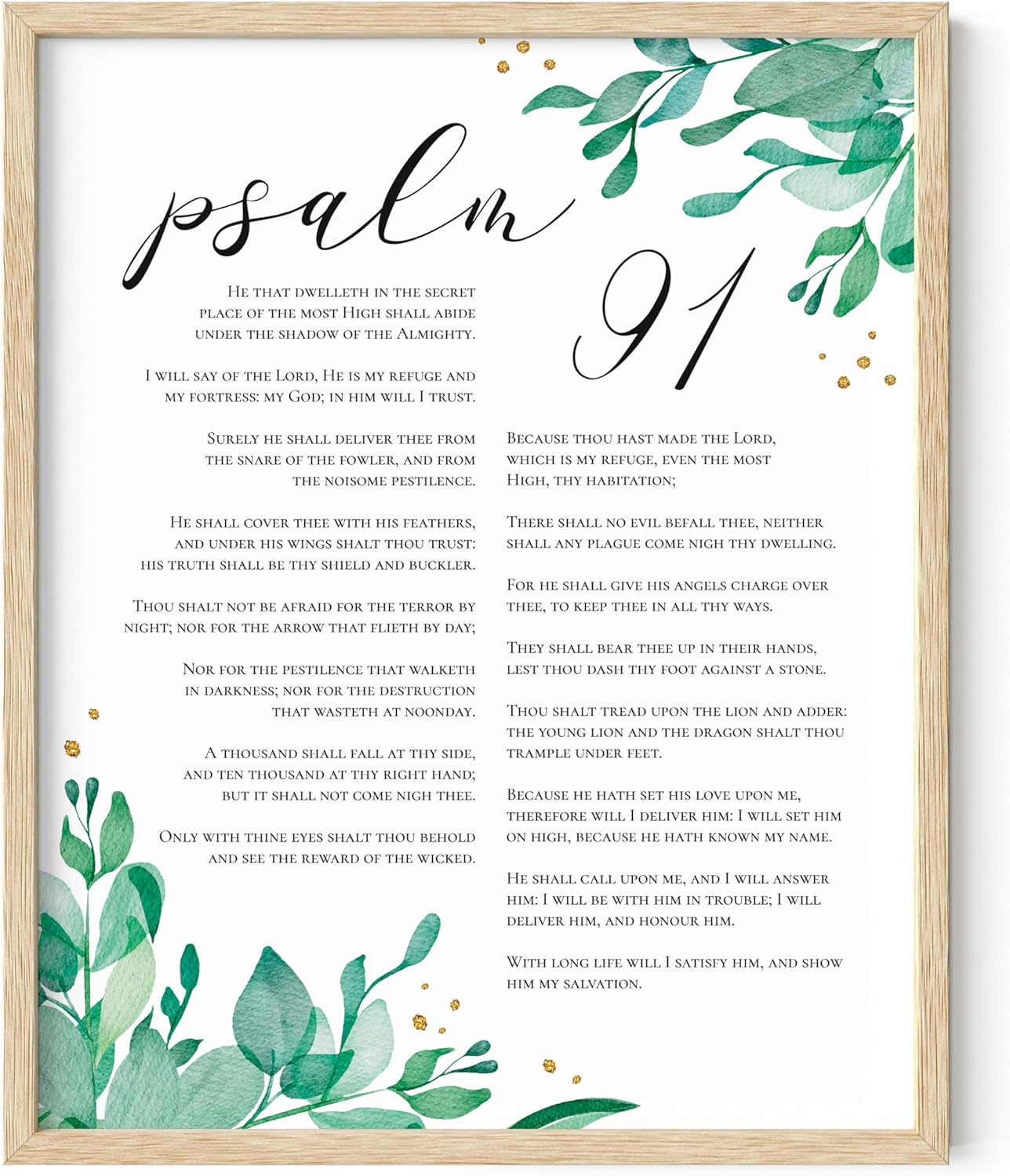 Haus and Hues Psalm 91 Wall Art - Scripture Wall Decor, Christian ...