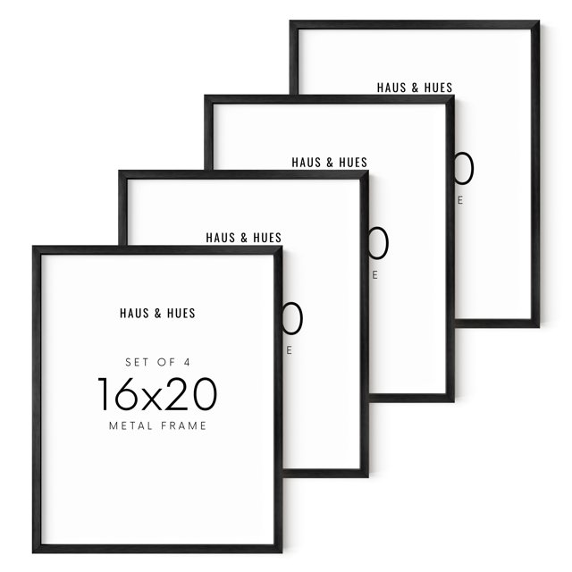 Haus and Hues Set of 4 16x20 Black Frame - 16x20 Picture Frames for ...