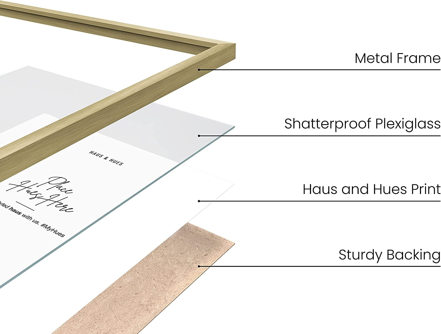 Haus and Hues Set of 6 16x20 Frames Gold - Gold Frames 16x20 Frame Set ...