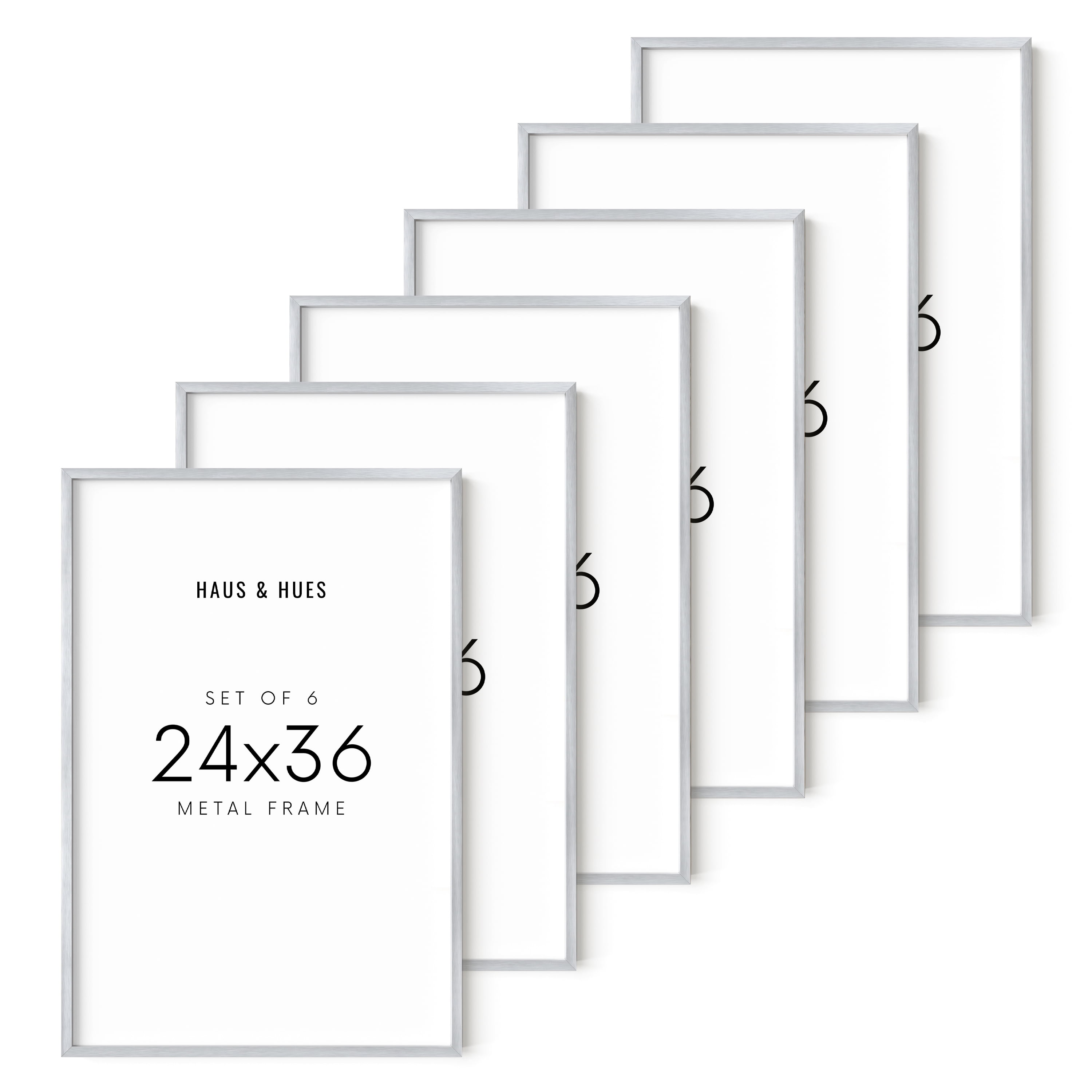 Haus and Hues Premium 24x36 Silver Aluminum Frames - Set of 6 Large ...