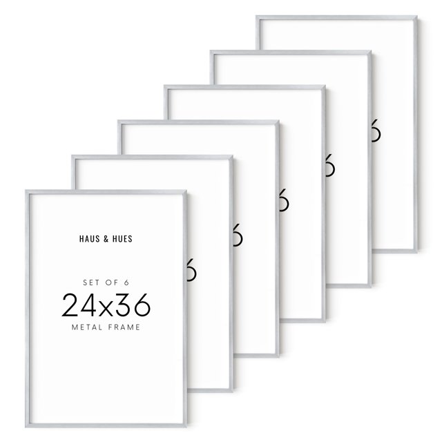Haus and Hues Premium 24x36 Silver Aluminum Frames - Set of 6 Large ...