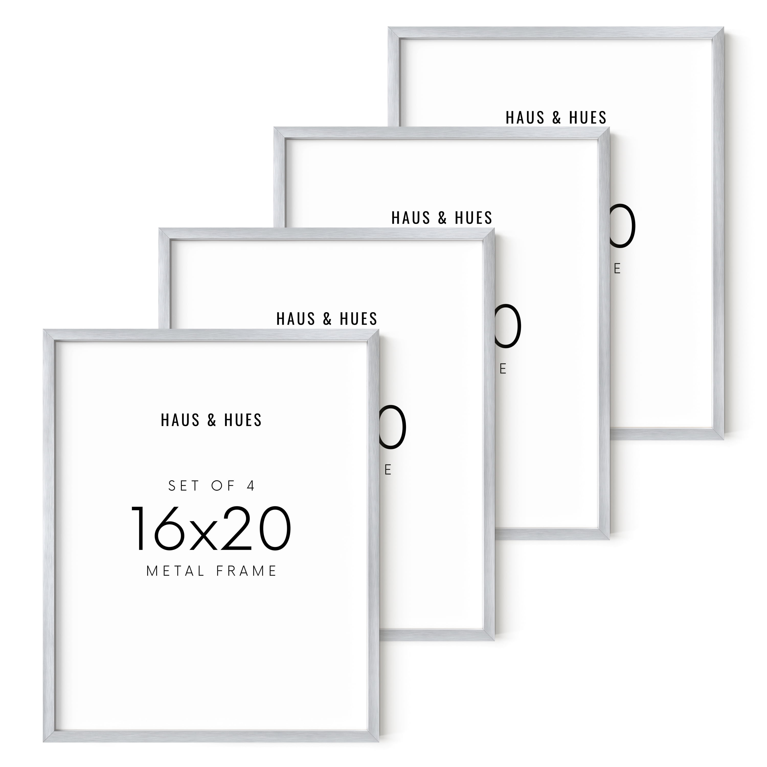 Haus and Hues Silver Metal Picture Frames 16x20 - Set of 4 16x20 Poster ...