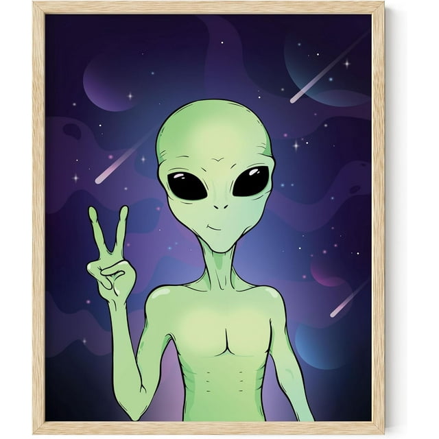 Haus and Hues Trippy Alien Poster & Alien Decor - Edgy Posters Trippy ...