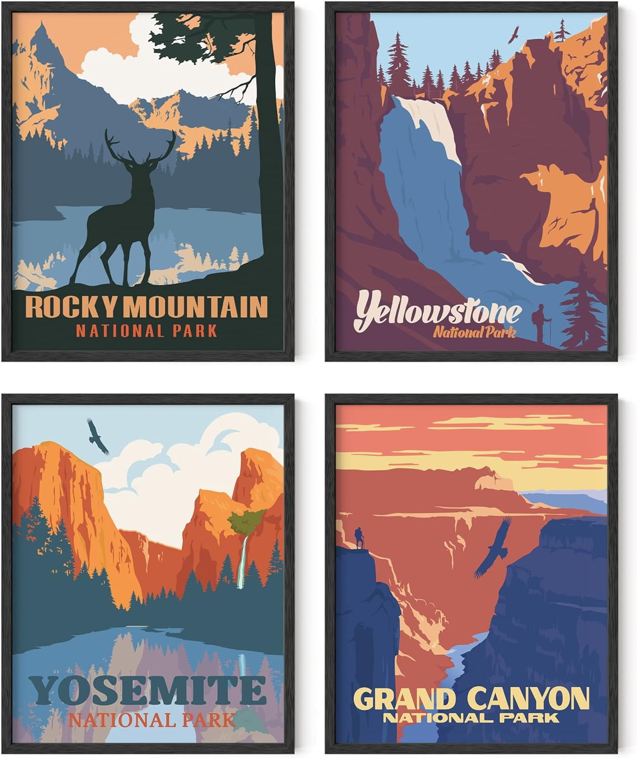 Haus and Hues Vintage National Parks Poster Set of 4 - National Parks ...
