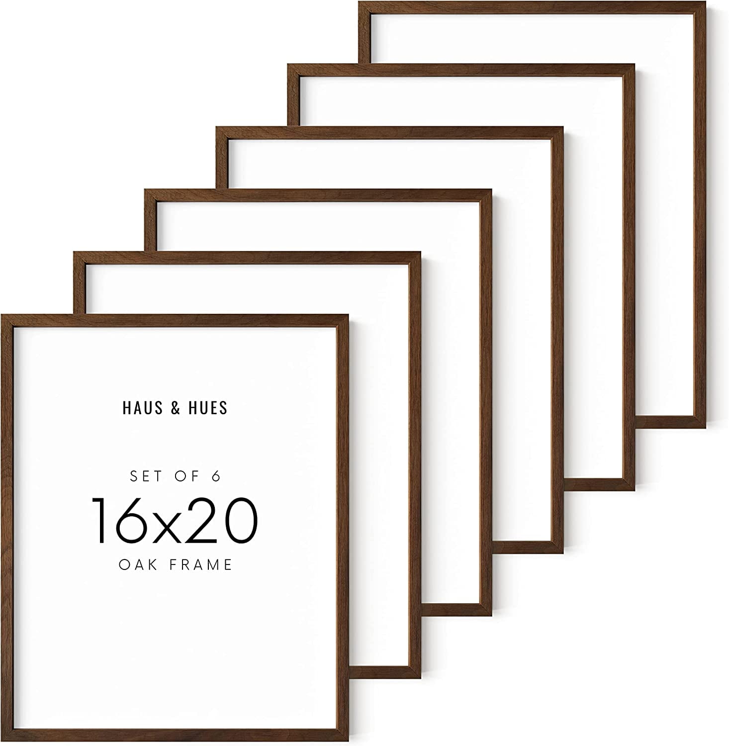 Haus and Hues Walnut Oak 16x20 Poster Frames for Wall - Set of 6 16 x ...