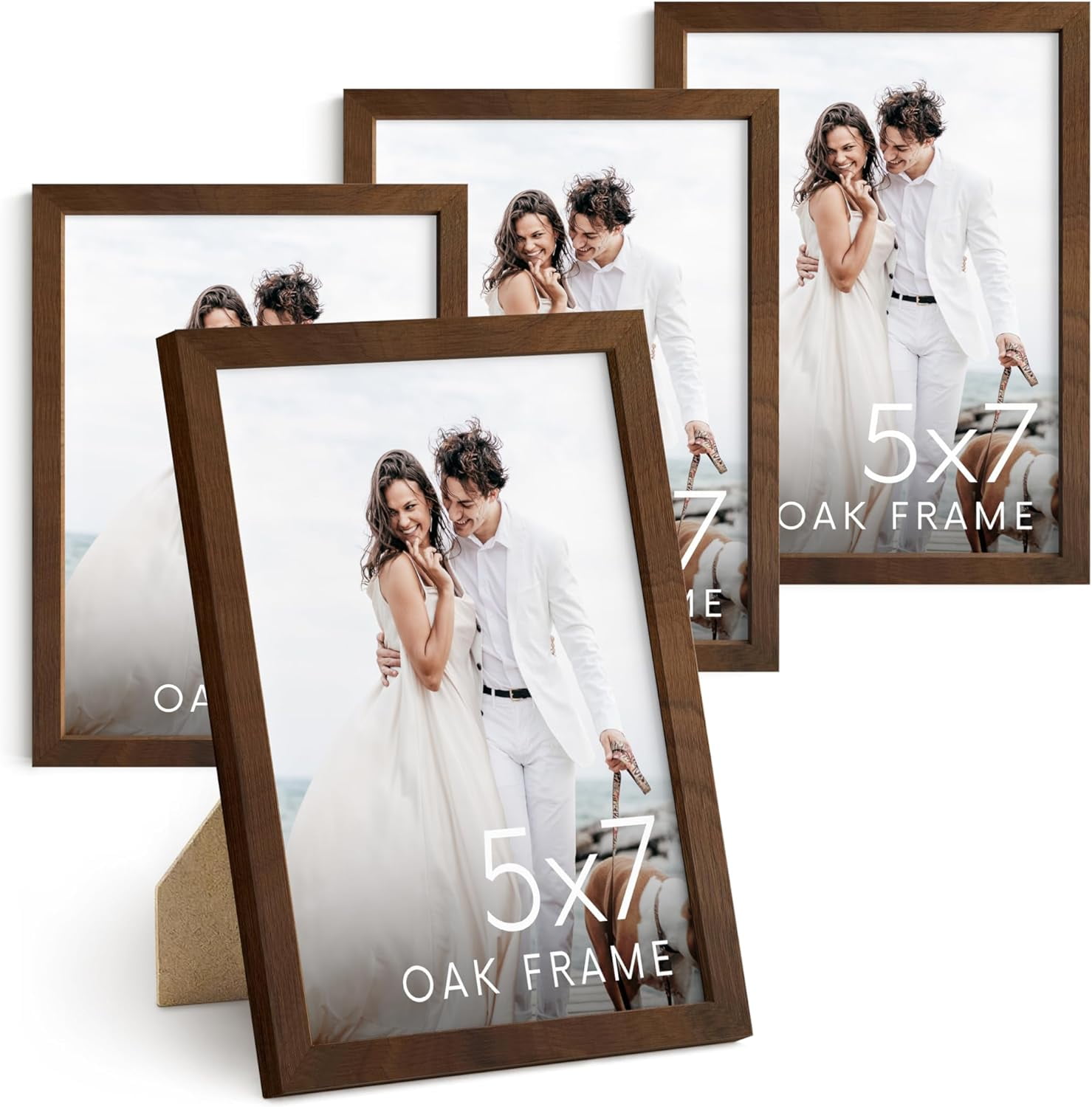 Haus and Hues Walnut Wood Picture Frames 5x7 - Bulk Photo Frames 5x7 ...