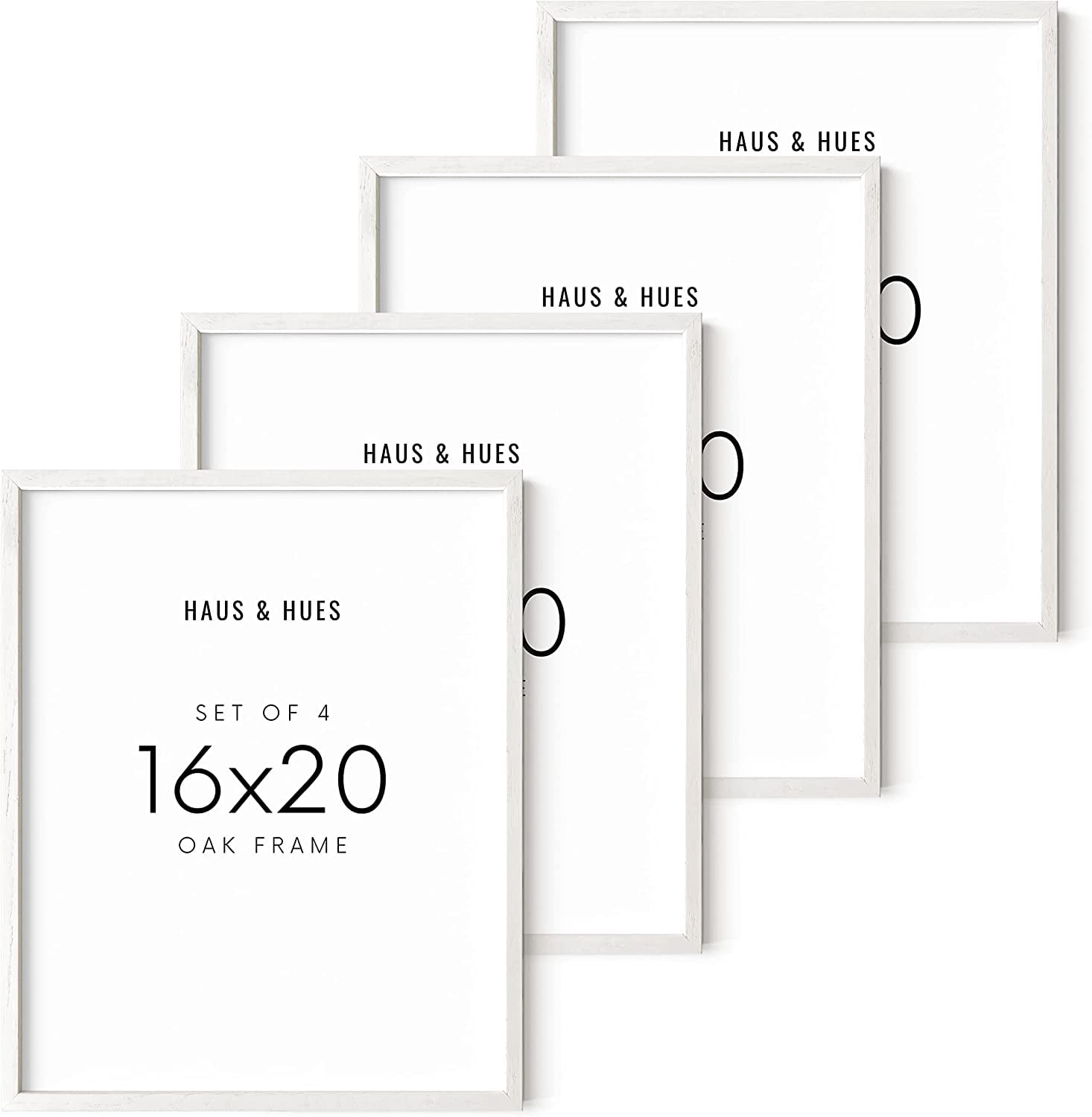 Haus and Hues White Oak 16x20 Frames Set of 4 - 16x20 Picture Frames ...