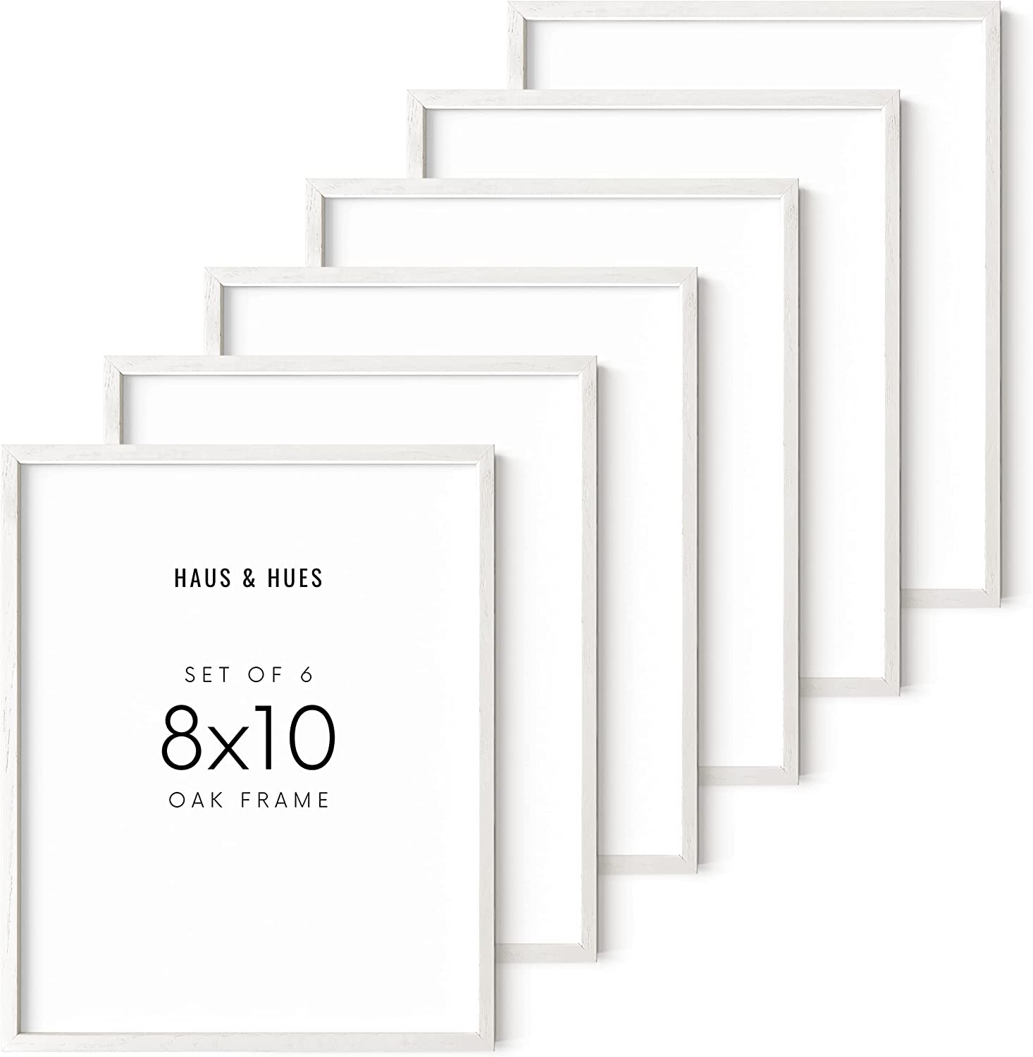 Haus and Hues White Oak 8x10 Picture Frame Set - Set of 6 8x10 Picture ...