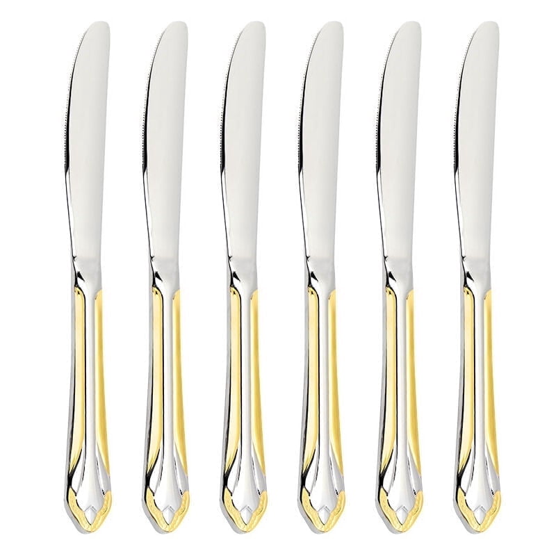 HausRoland Luxury 6 Pieces Dinner Knife Set 9.05" Stainless Steel Table ...